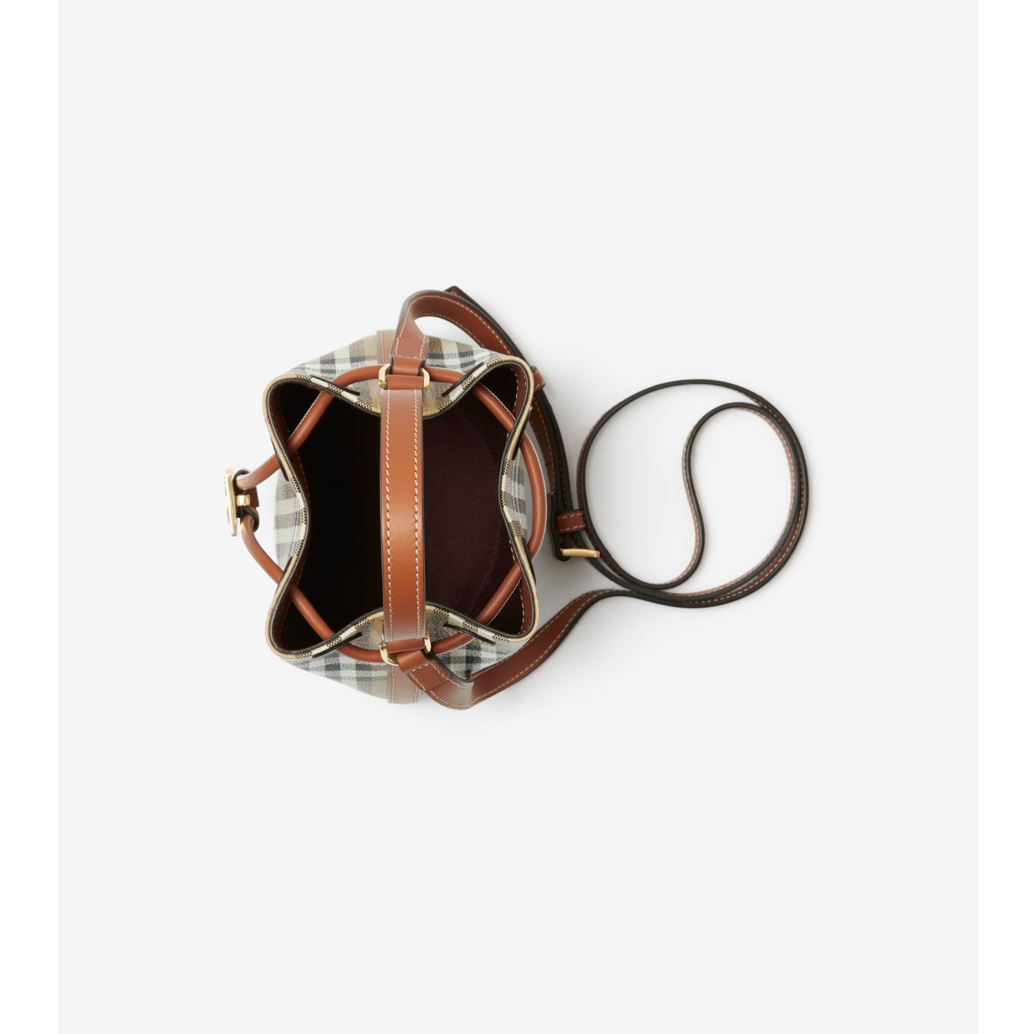 Mini TB Bucket Bag in Archive beige/briar brown - Women | Burberry ...