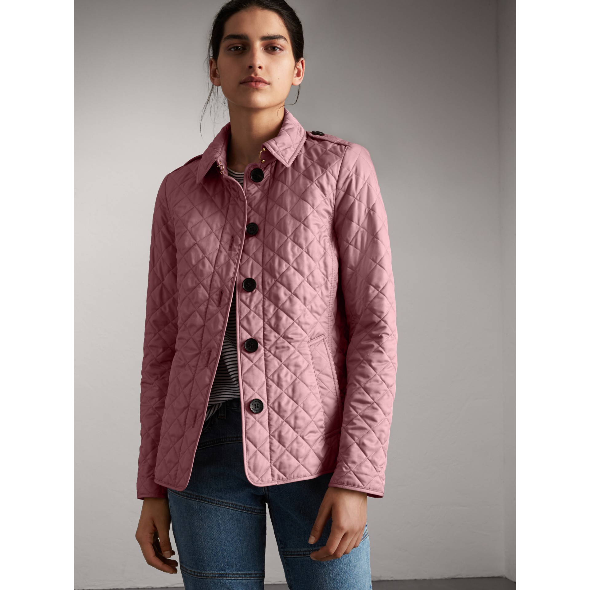 Diamond Quilted Jacket In Vintage Rose Women Burberry United States