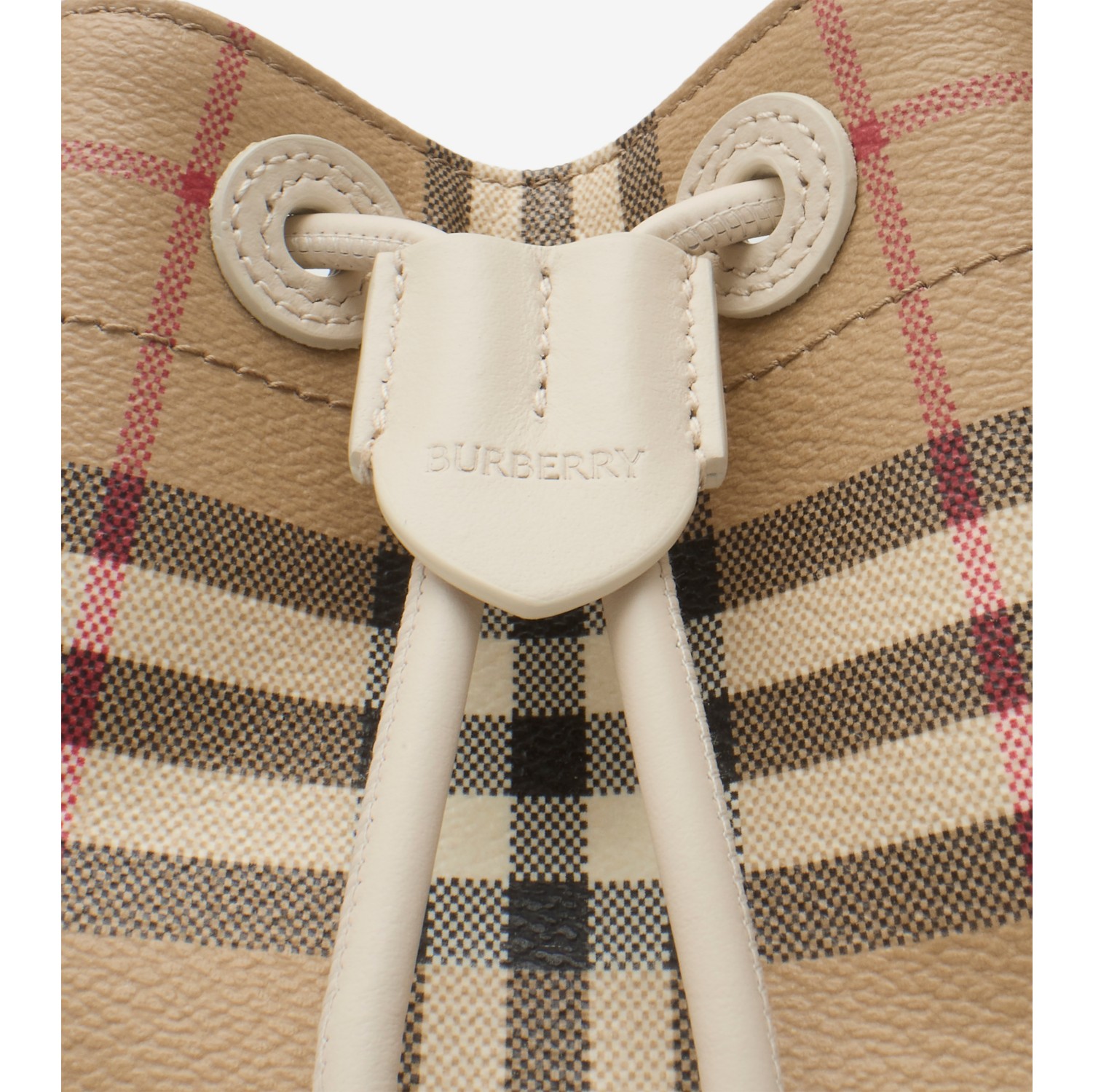 Mini Check Bucket Bag in Archive beige/soap beige - Women, Cotton ...
