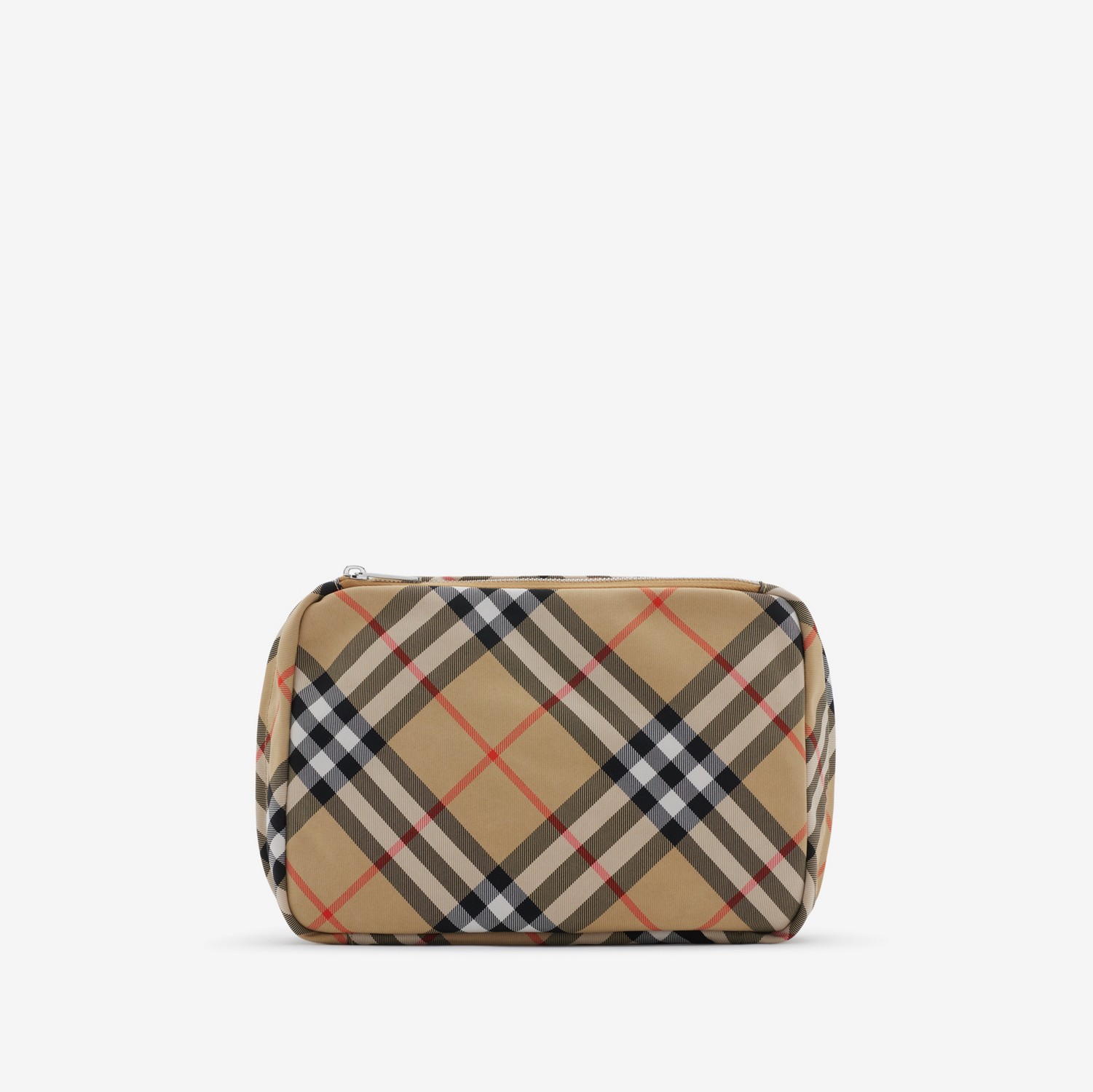 Check Travel Pouch in Sand - Men | Burberry® Official Check Travel Pouch in Sand - Men | Burberry® Official