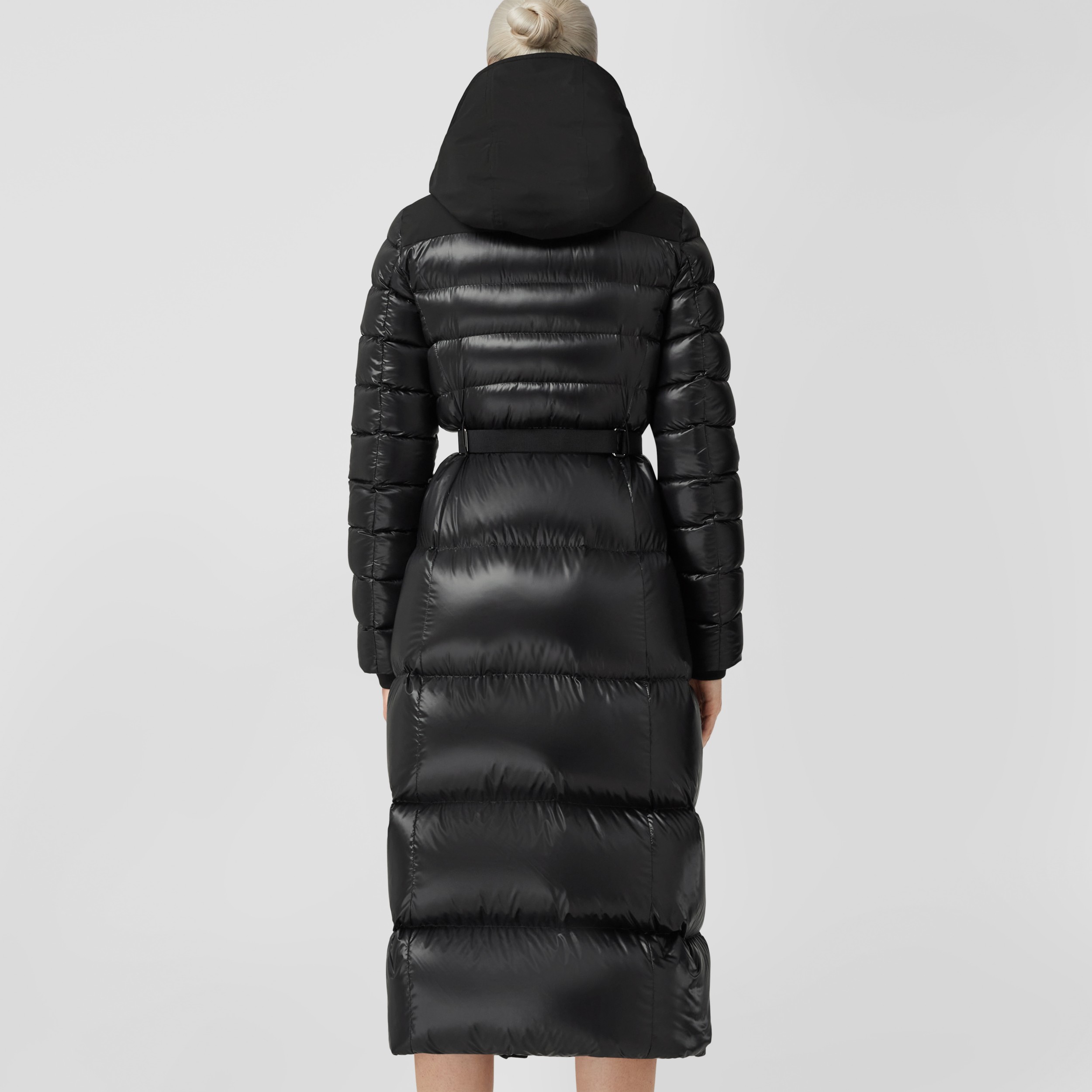 Contrast Hood Nylon Puffer Coat in Black - Women | Burberry® Official
