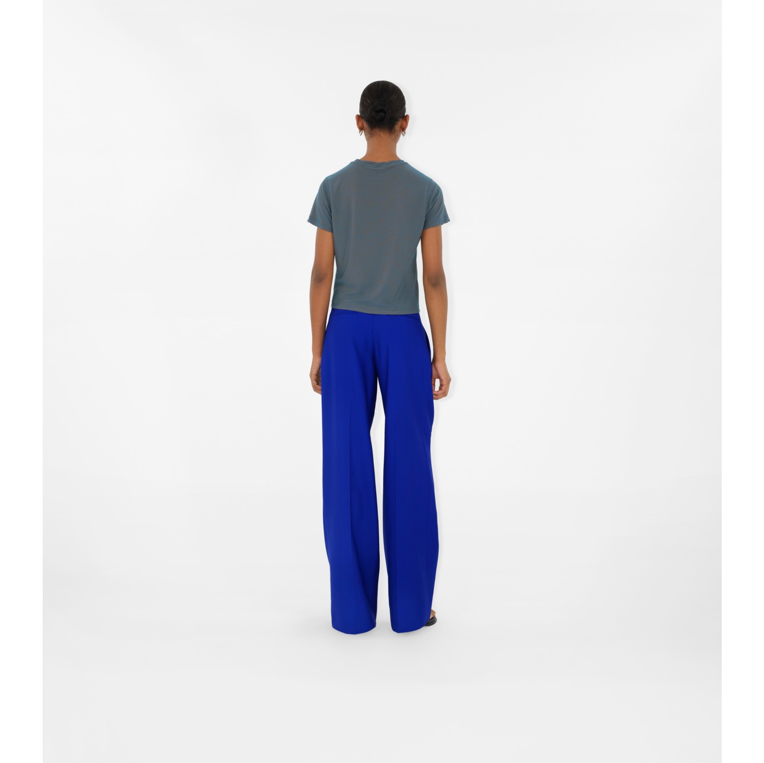 Boxy Jersey T-shirt in Blue - Women, Nylon | Burberry® Official