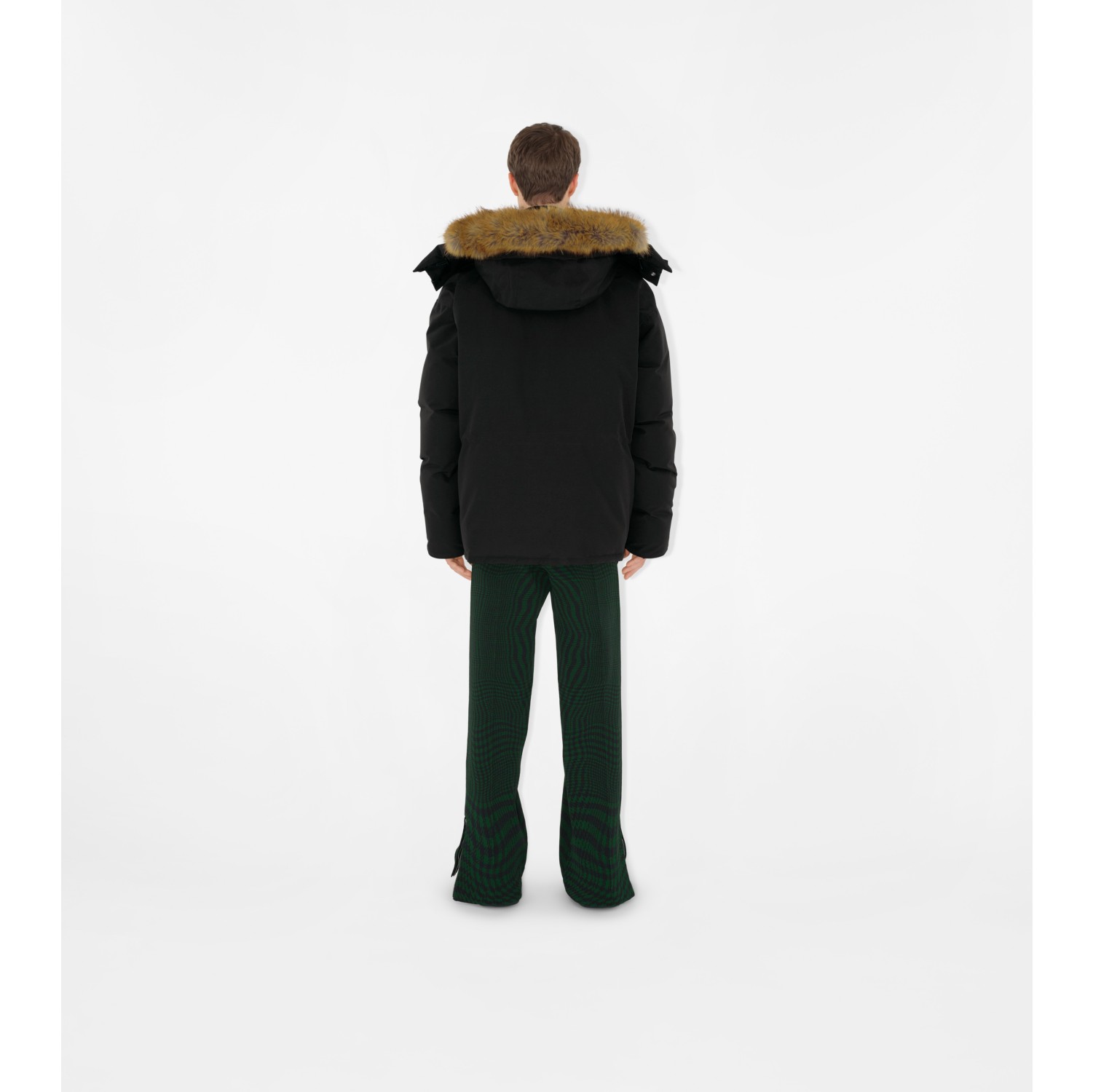 Faux Fur and Cotton Blend Parka in Black - Men | Burberry® Official