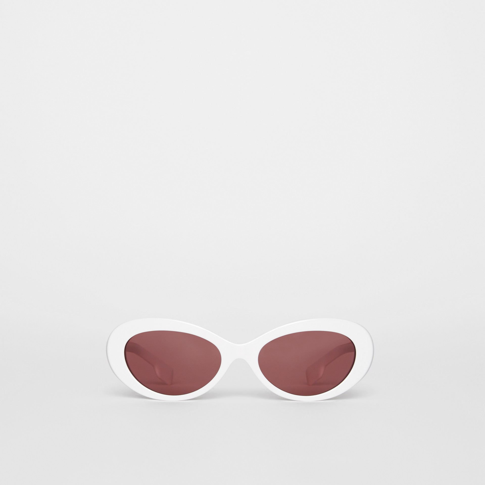 Cat Eye Frame Sunglasses In White Women Burberry United States