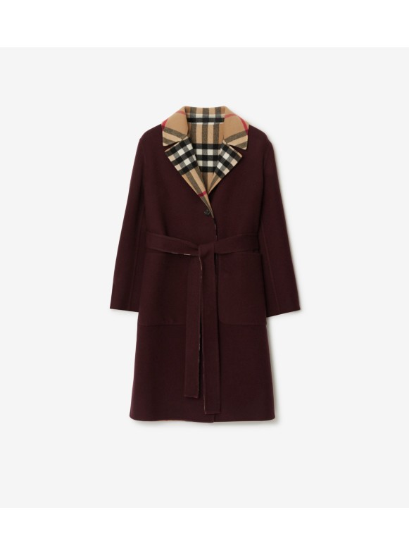 Reversible Check Wool Coat