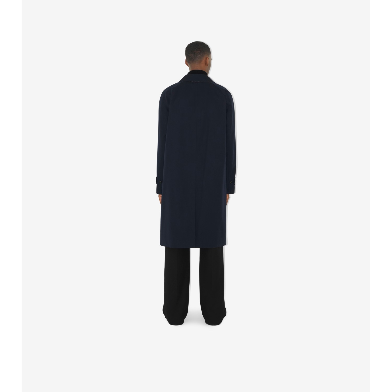 Long Camden Heritage Car Coat in Coal blue - Men, Cotton Gabardine ...
