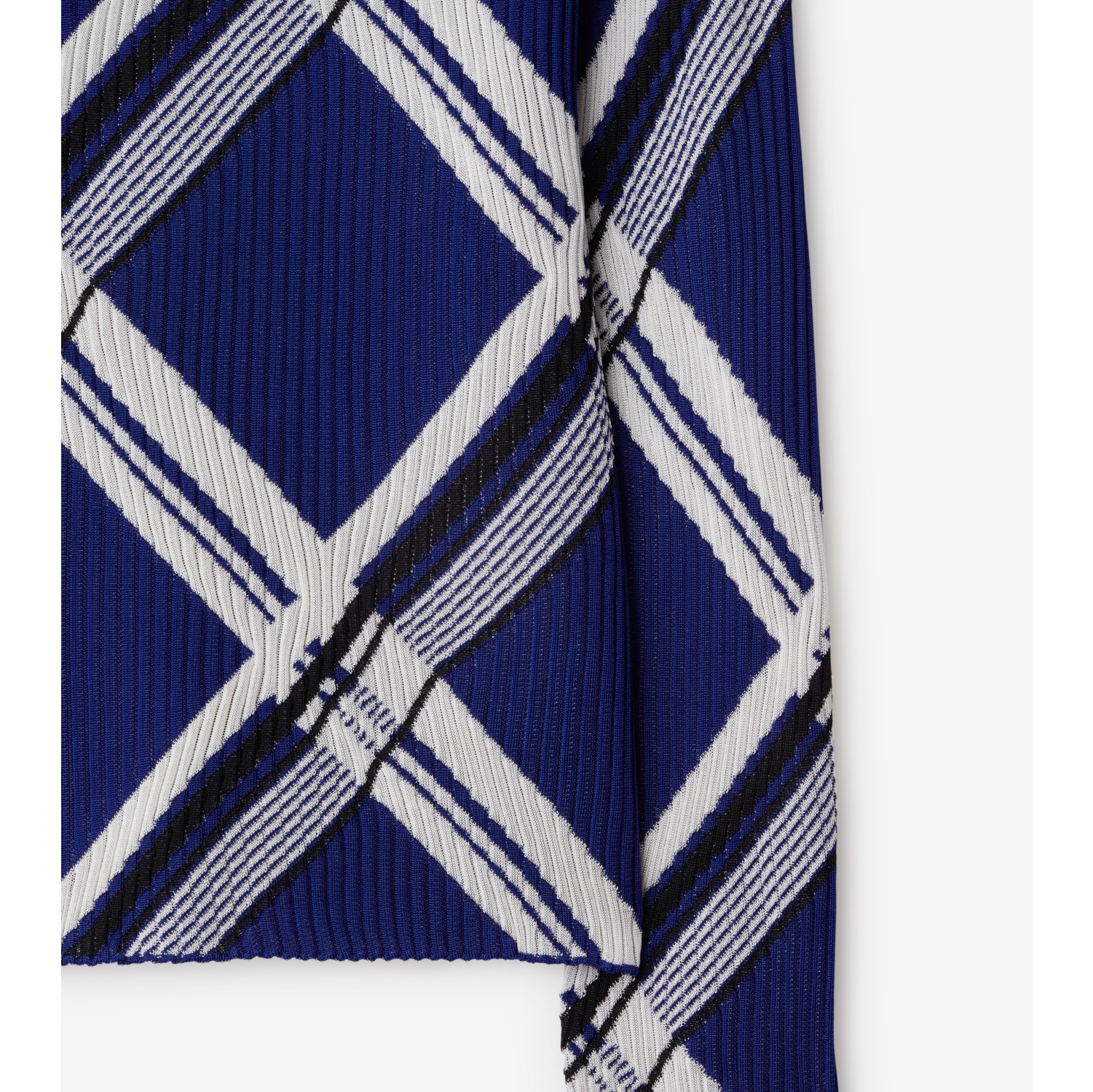 Check Silk Sweater in Knight - Women | Burberry® Official