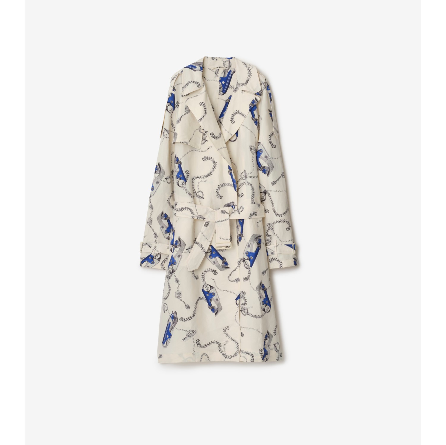 Long Knight Hardware Taffeta Trench Coat in Knight/salt - Men ...