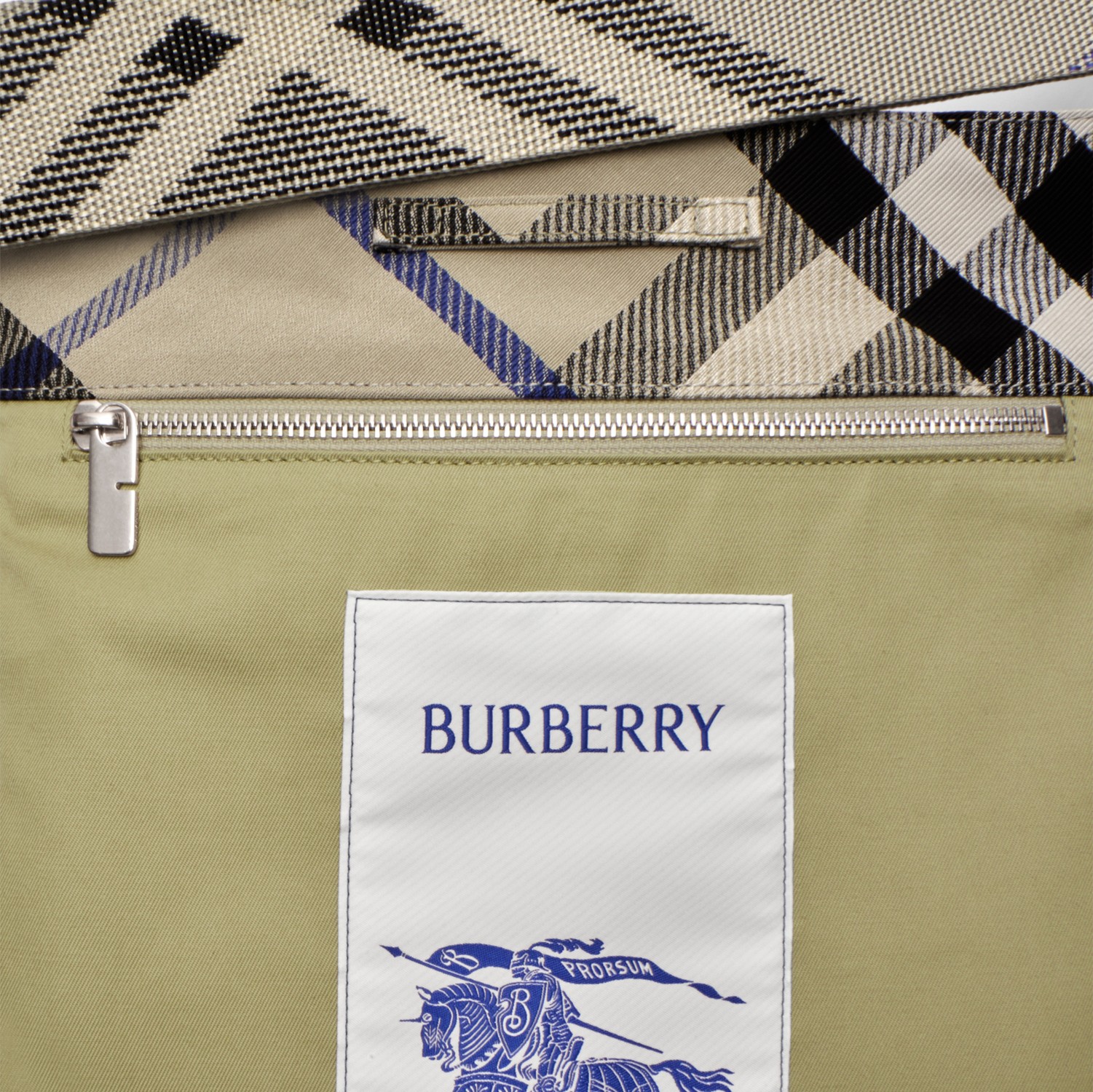 Small Trench Tote in Lichen - Men, Cotton Gabardine Small Trench Tote in Lichen - Men, Cotton Gabardine