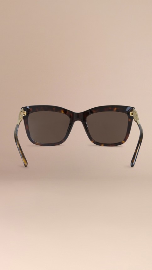 Gabardine Lace Collection Square Frame Sunglasses Tortoise Shell Burberry