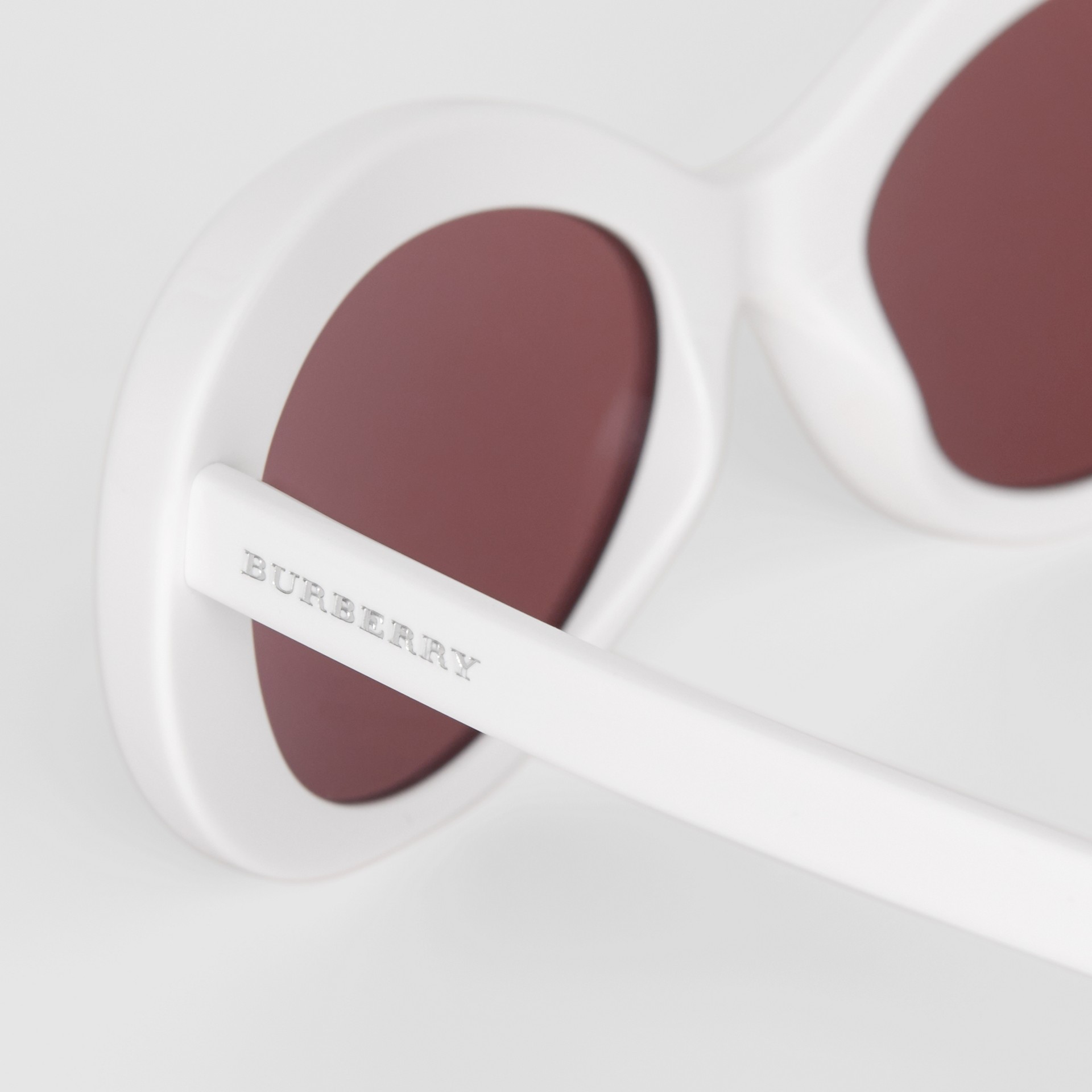 Cat Eye Frame Sunglasses In White Women Burberry United States