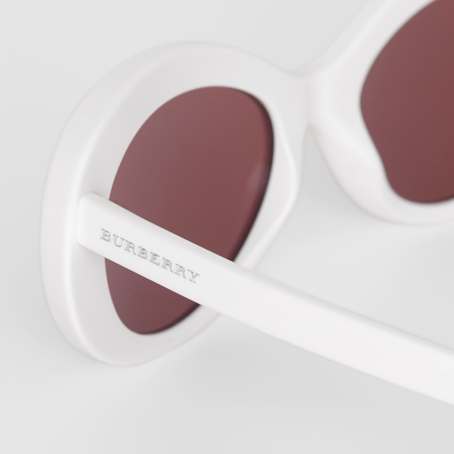 Cat Eye Frame Sunglasses In White Women Burberry United States