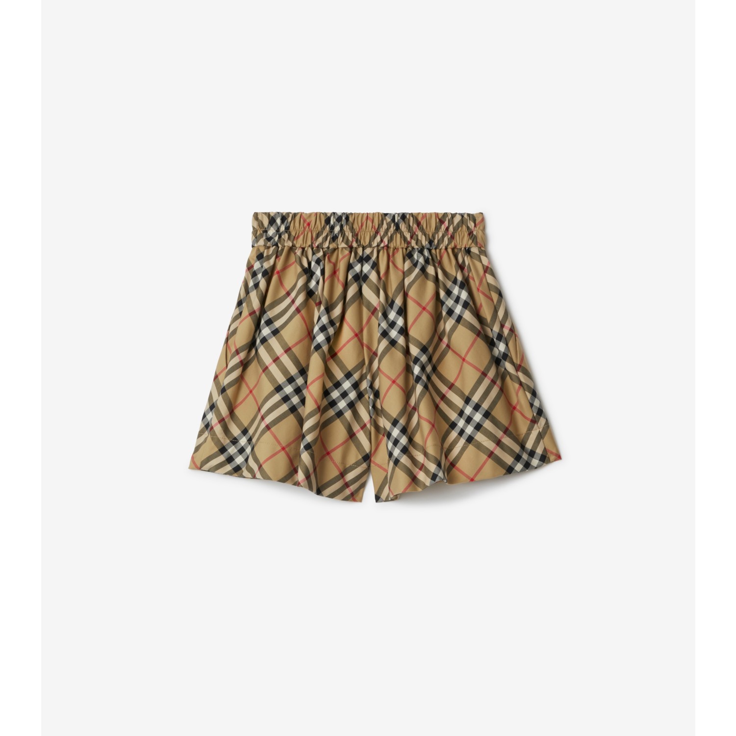 Check Stretch Cotton Shorts in Archive beige | Burberry® Official