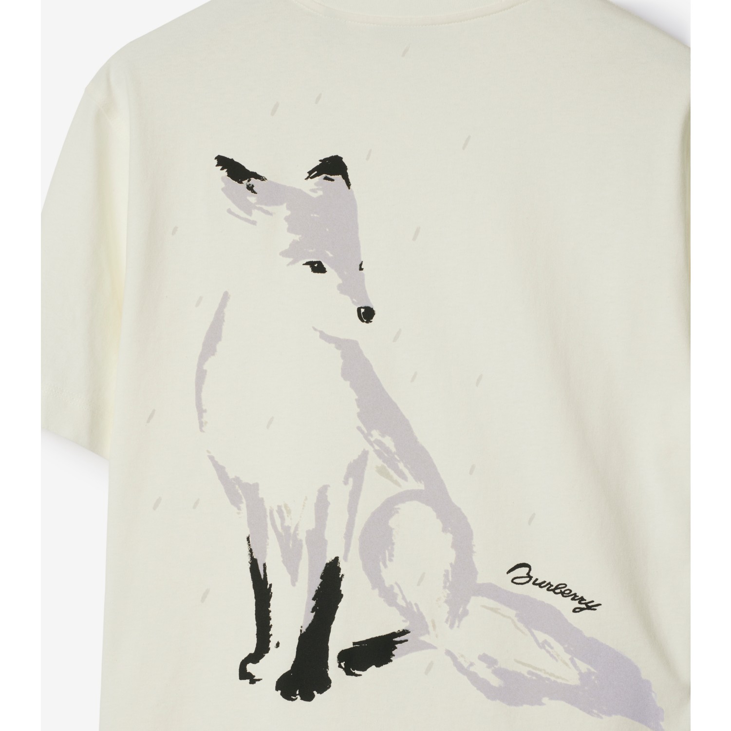 Fox Cotton T-shirt in Chalk - Men | Burberry® Official
