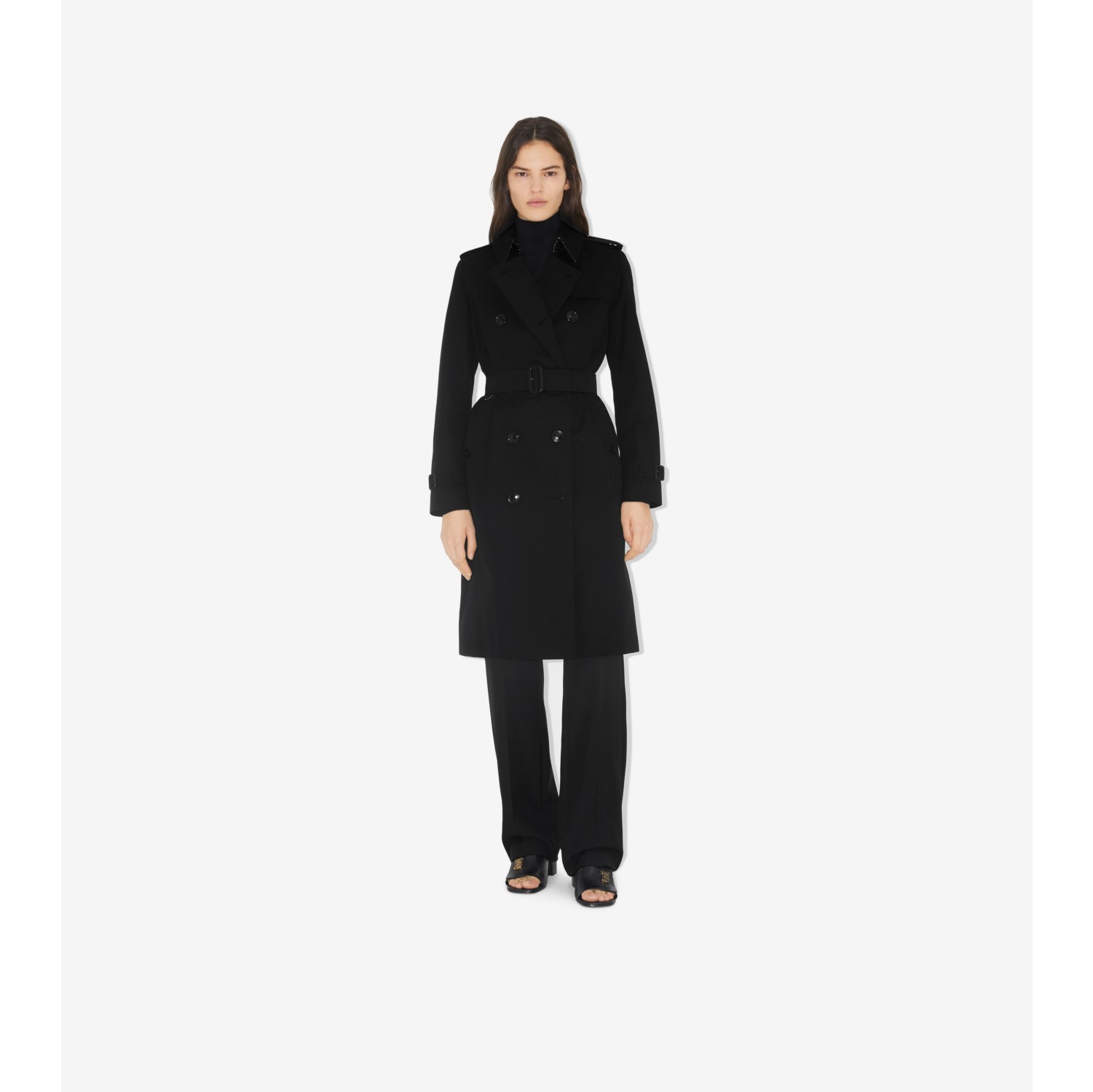 Long Kensington Heritage Trench Coat in Black - Women | Burberry® Official