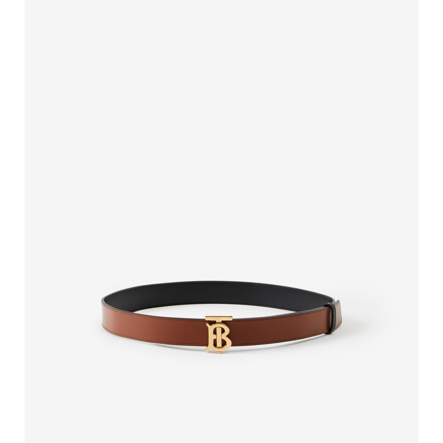 Leather Reversible TB Belt in Black/tan/gold - Women | Burberry® Official