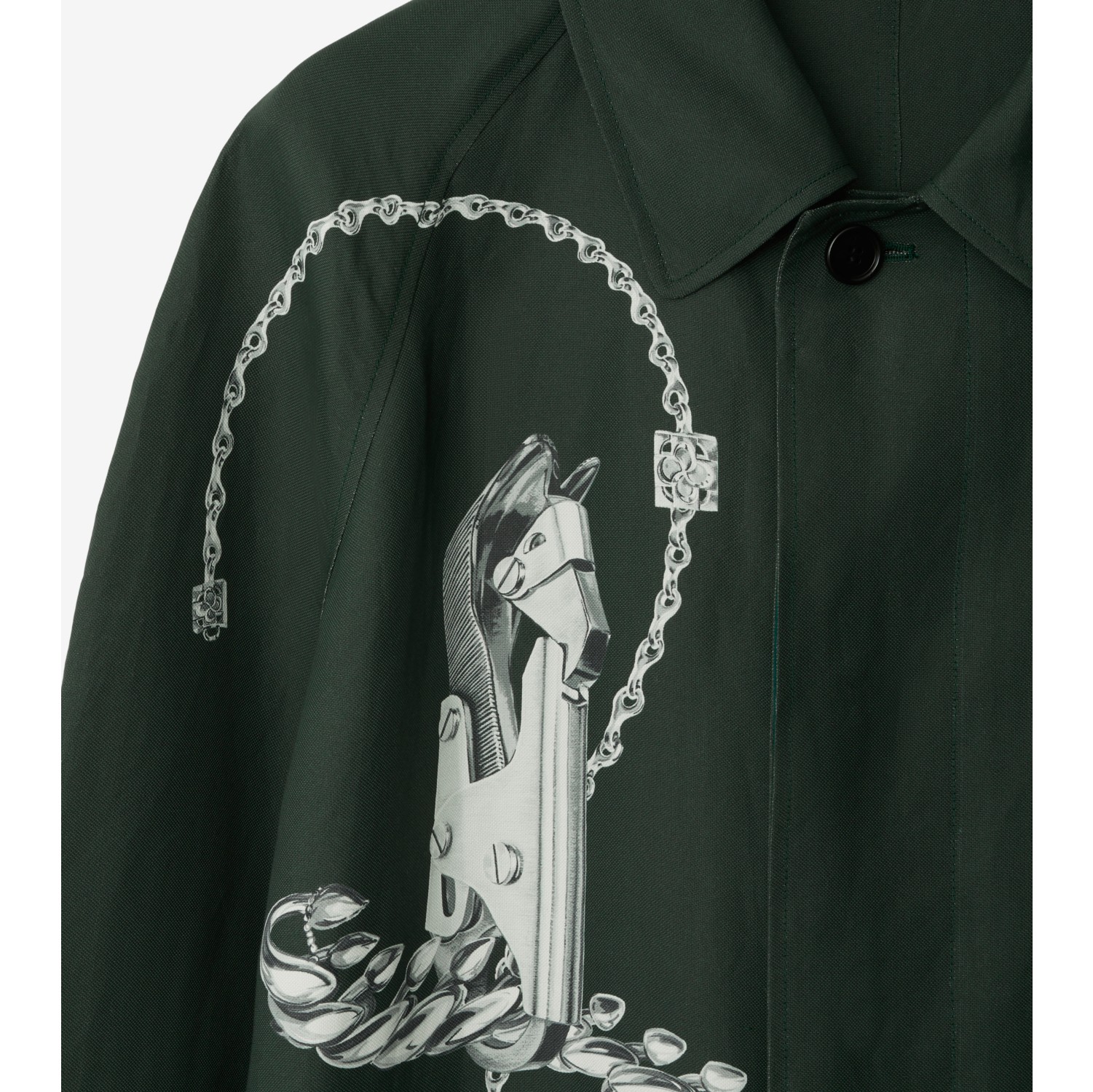 Long Canvas Car Coat in Ivy - Men | Burberry® Official