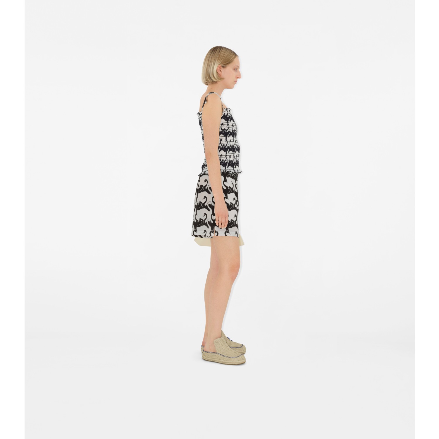 Swan Silk Top in Monochrome - Women | Burberry® Official