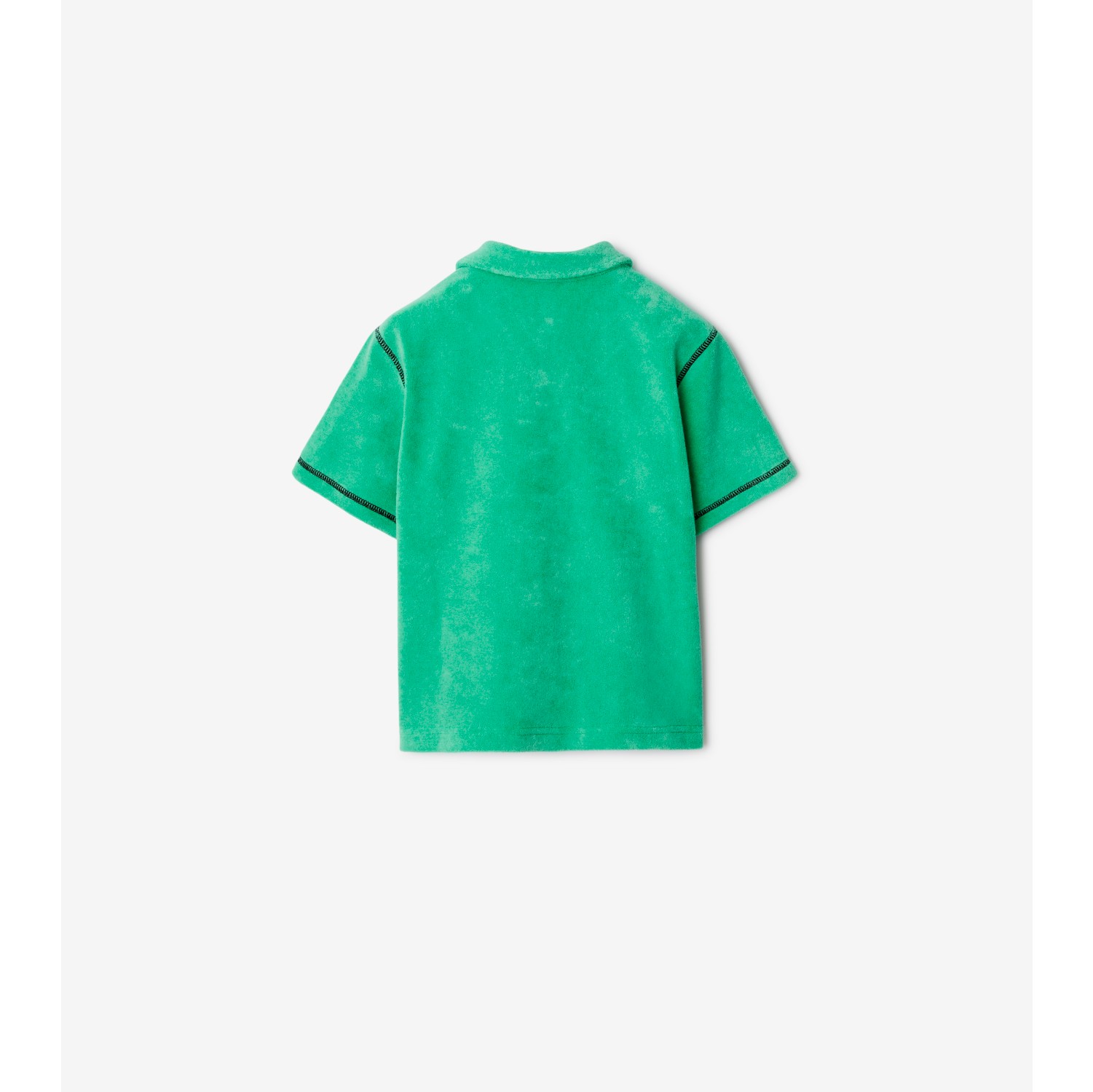 Cotton Blend Towelling Polo Shirt in Bright jade | Burberry® Official