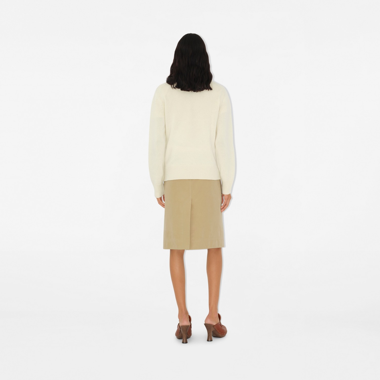 EKD Wool Cashmere Sweater in Off white - Women | Burberry EKD Wool Cashmere Sweater in Off white - Women | Burberry