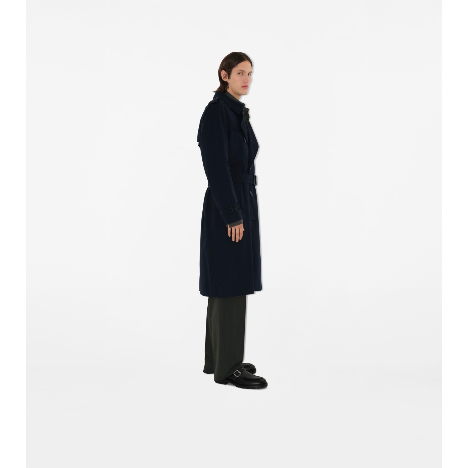Long Kensington Heritage Trench Coat in Coal blue - Men, Cotton ...