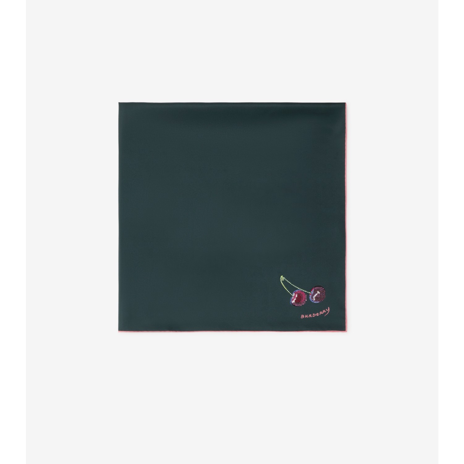 Crystal Cherry Silk Scarf in Ivy | Burberry® Official