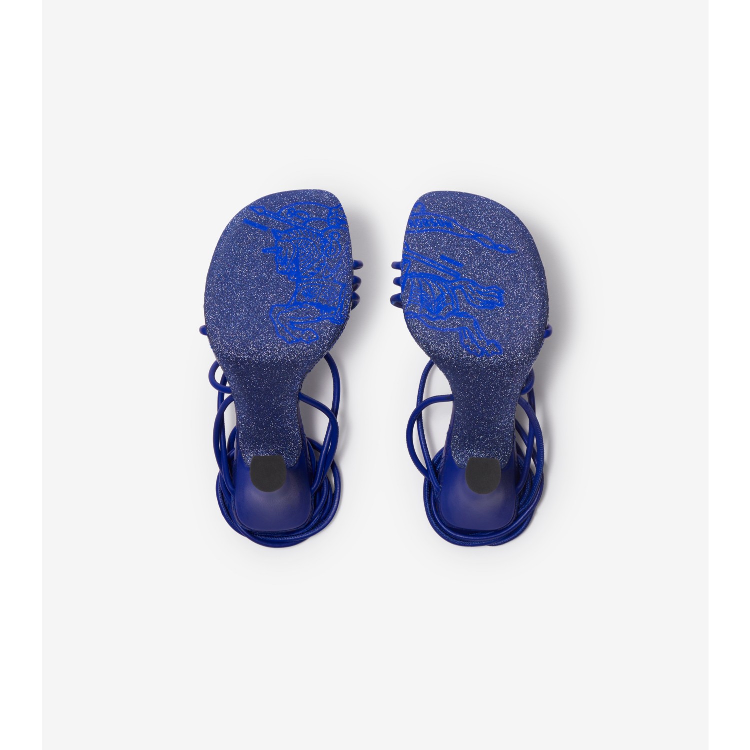 Leather Ivy Shield Heeled Sandals in Knight - Women | Burberry® Official