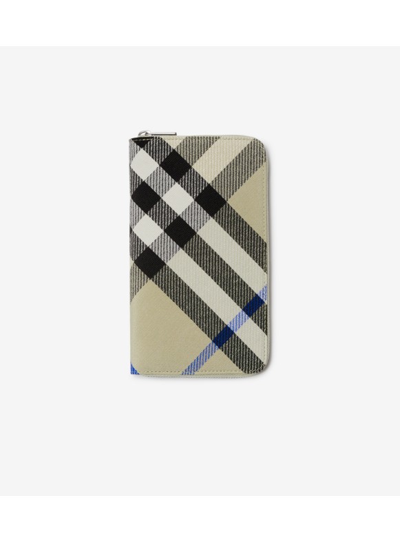 Large Check Zip Wallet