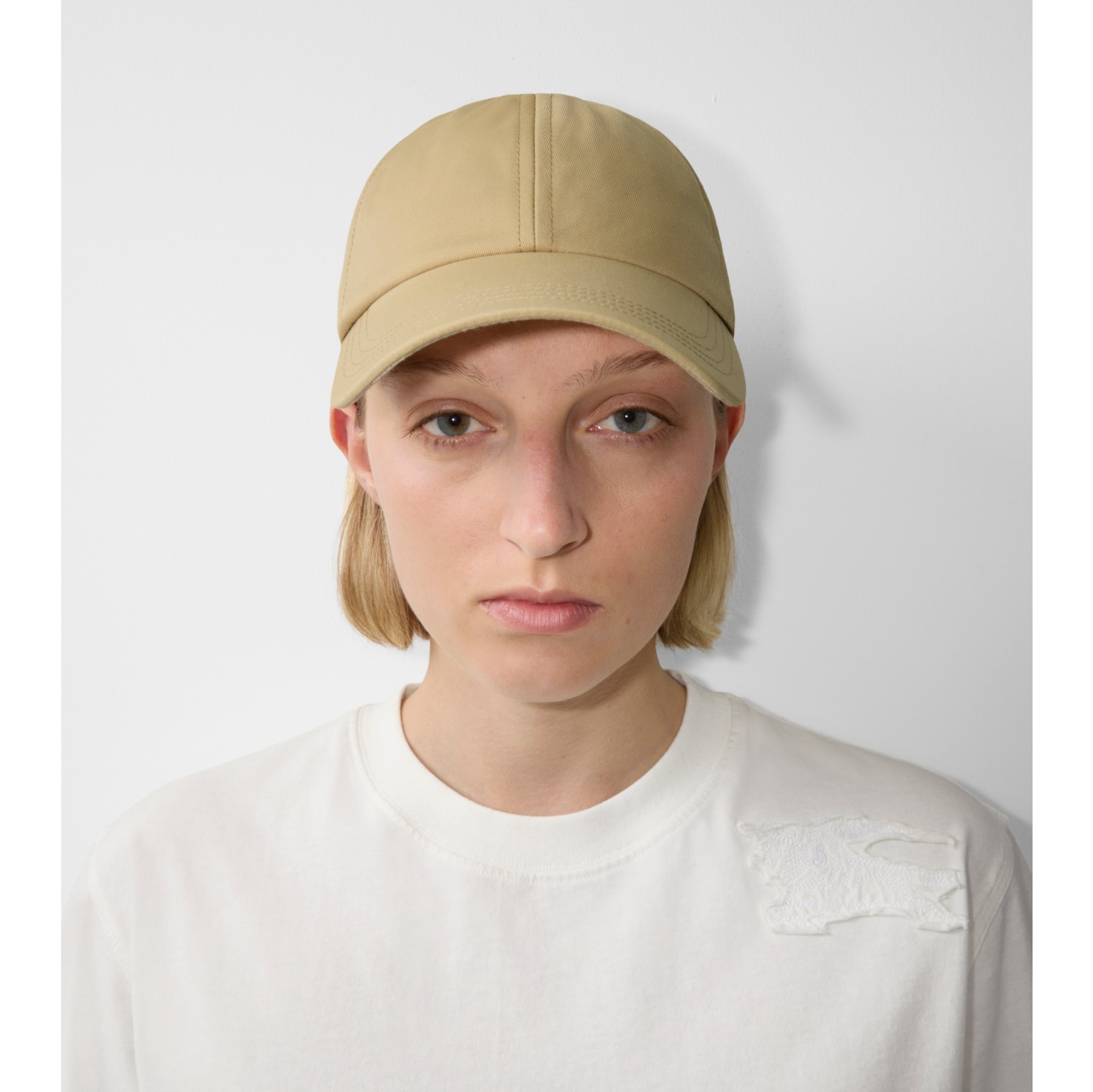Cotton Blend Baseball Cap in Flax - Men | Burberry® Official