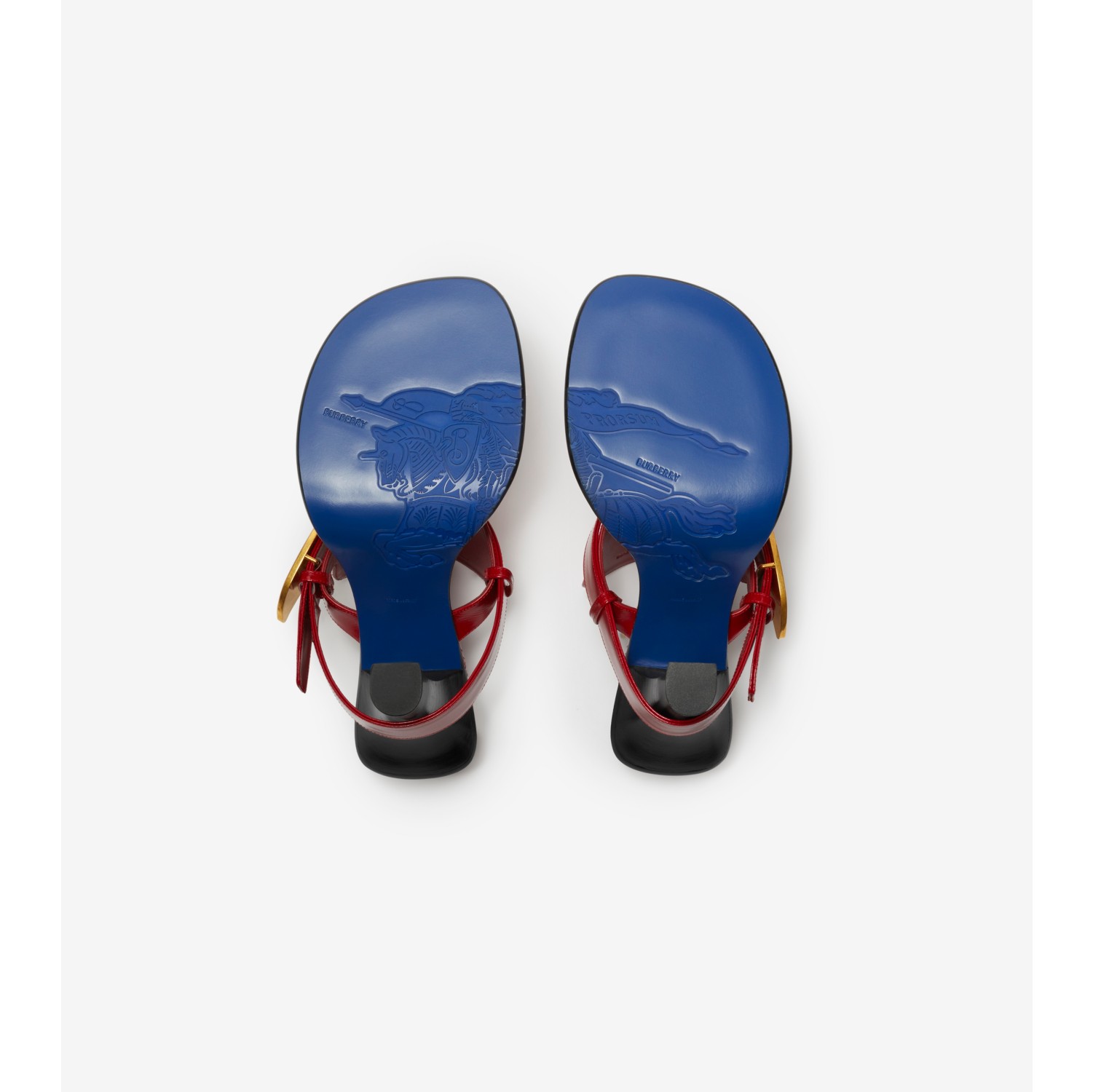 Leather Bay Sandals in Scarlet - Women | Burberry® Official