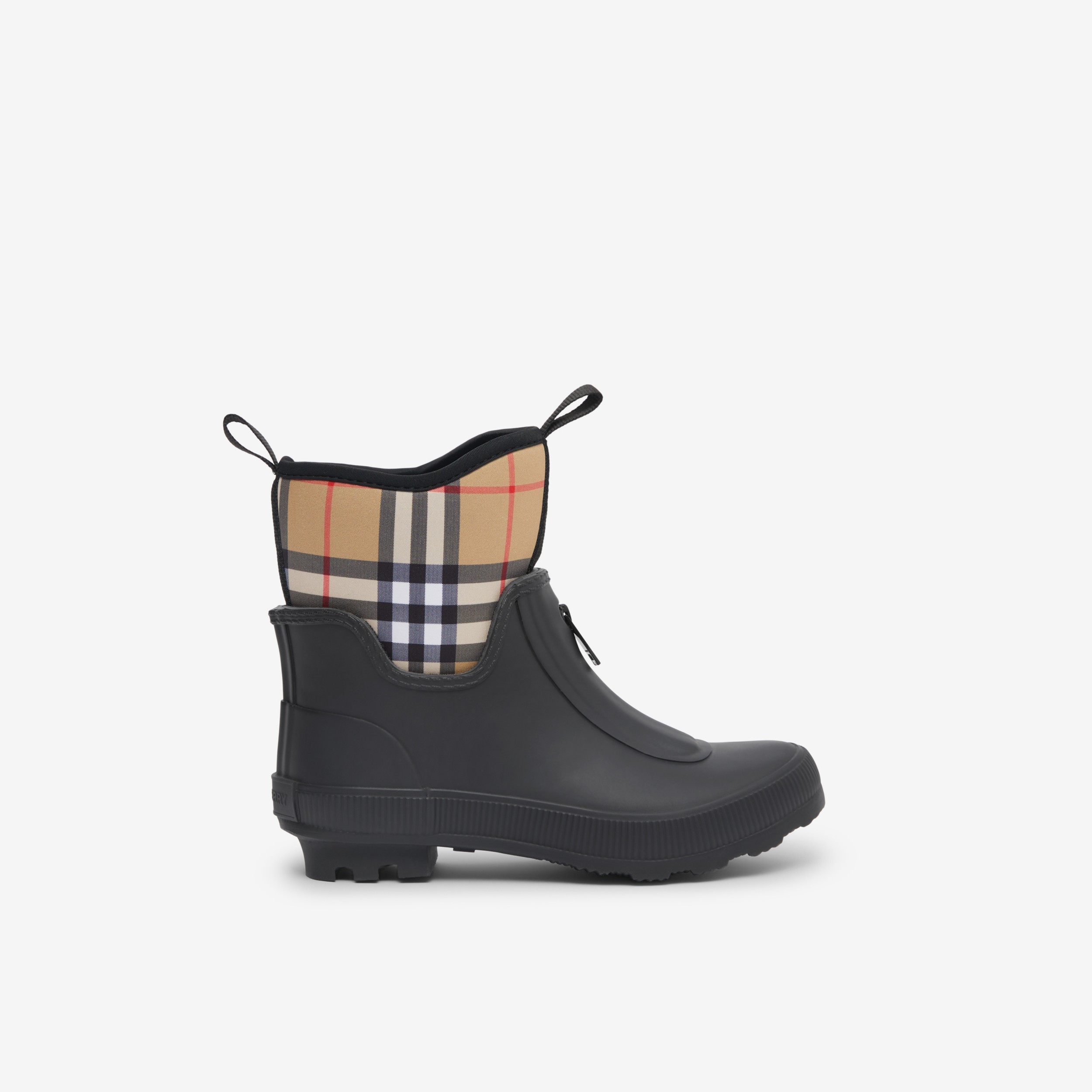 Vintage Check Neoprene and Rubber Rain Boots in Black - Children ...