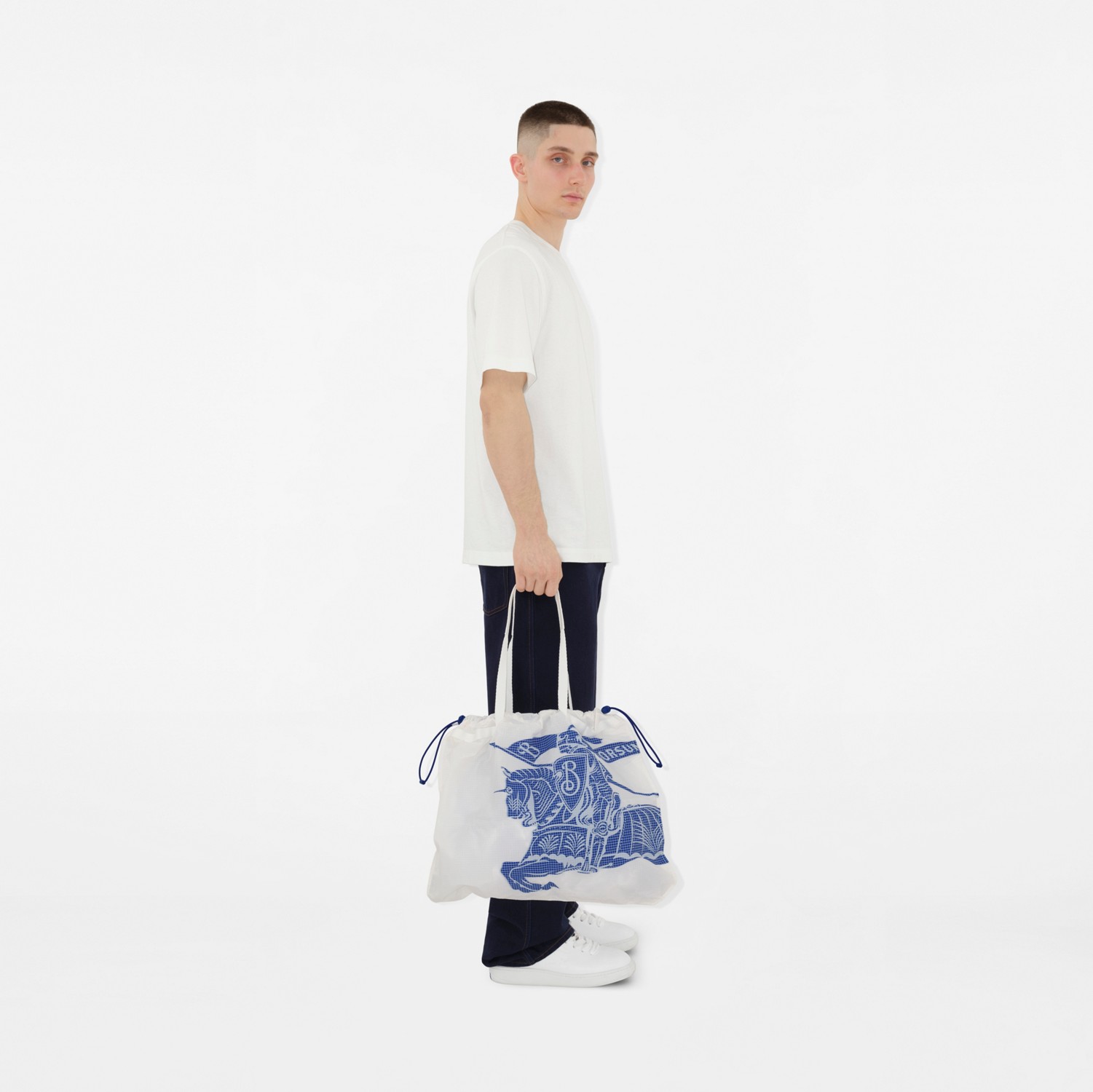 EKD Nylon Tote in White - Men | Burberry® Official EKD Nylon Tote in White - Men | Burberry® Official