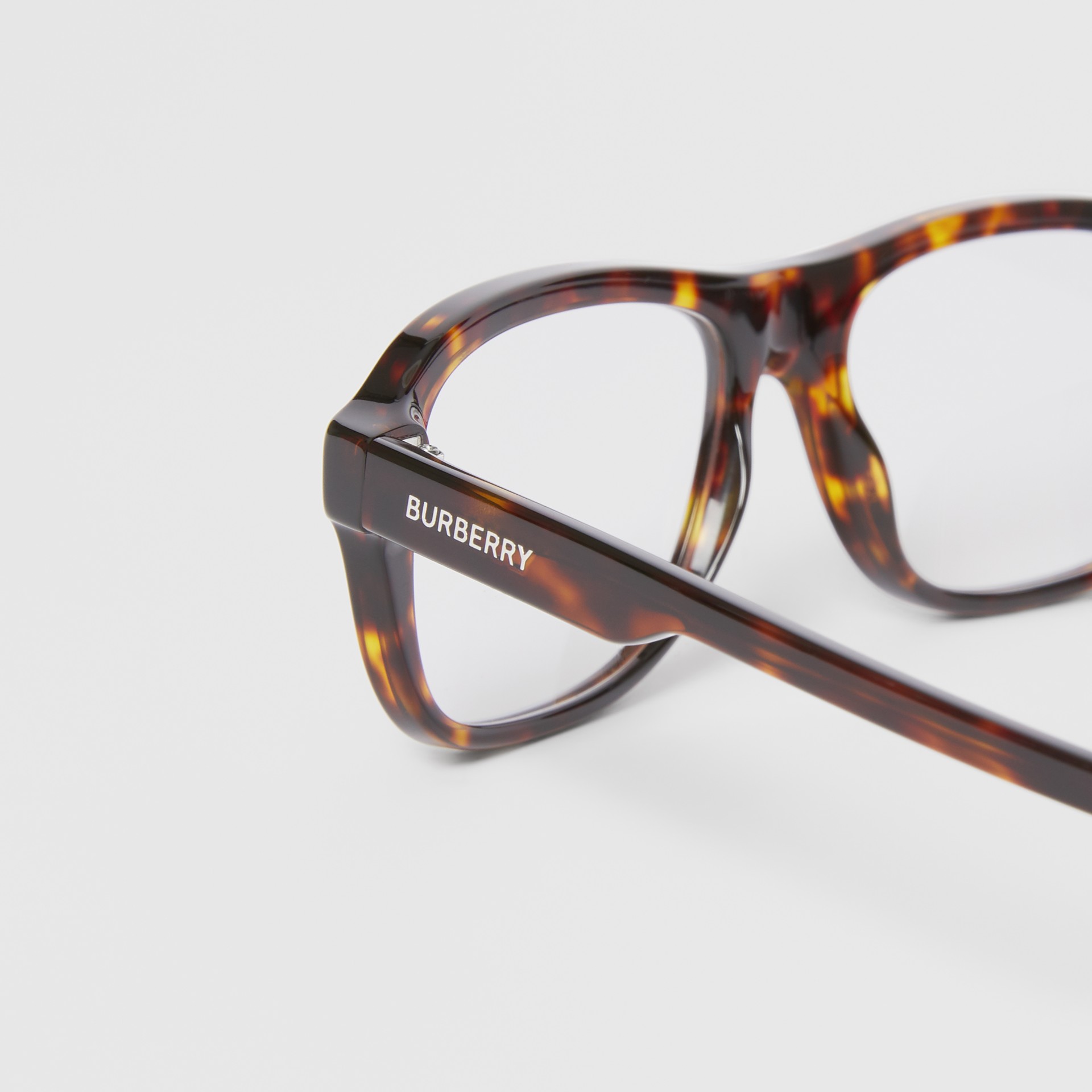 Rectangular Optical Frames In Tortoiseshell Men Burberry United States