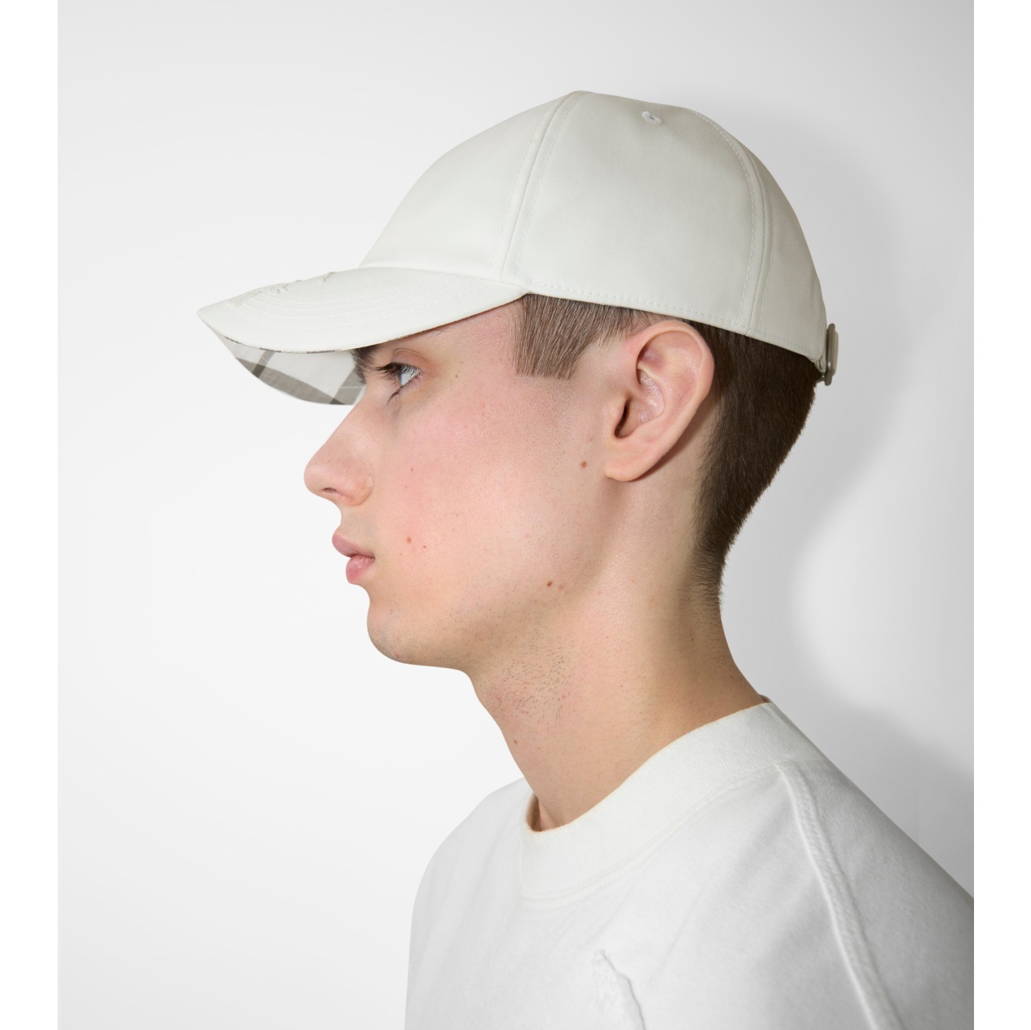 Cotton Blend Baseball Cap in Salt - Men | Burberry® Official