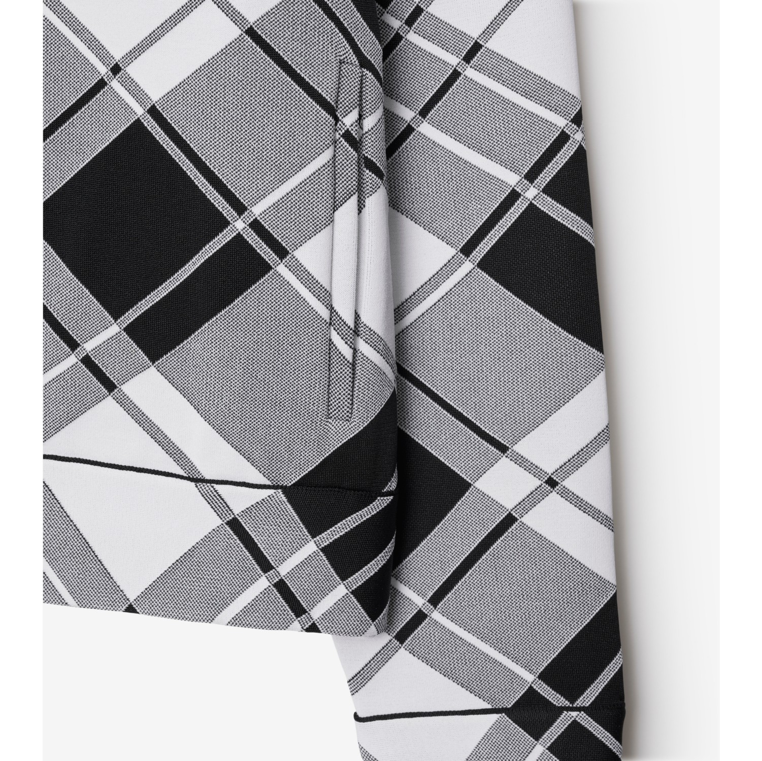 Check Nylon Blend Jacket in Black/white - Men | Burberry® Official