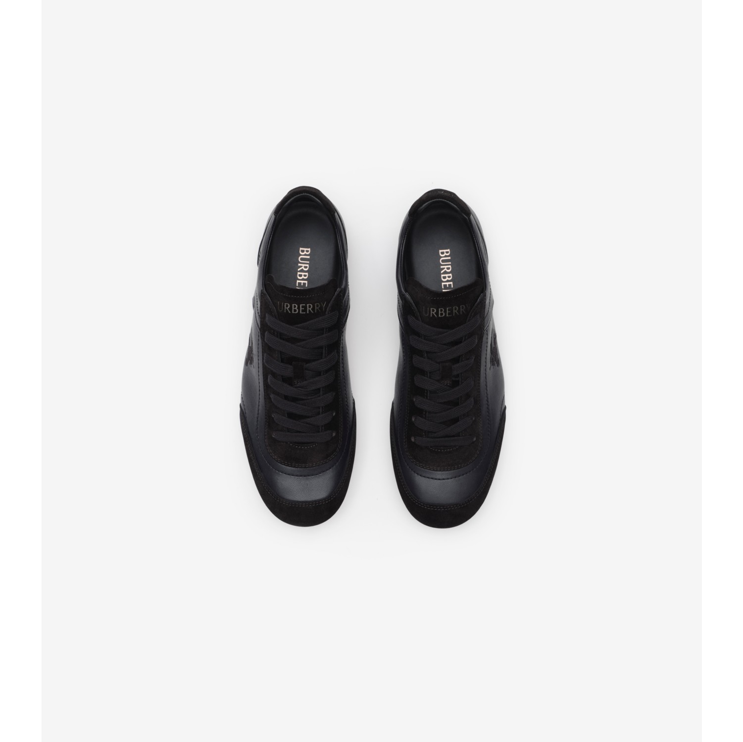 Leather Knight Runner Sneakers in Black - Women | Burberry® Official