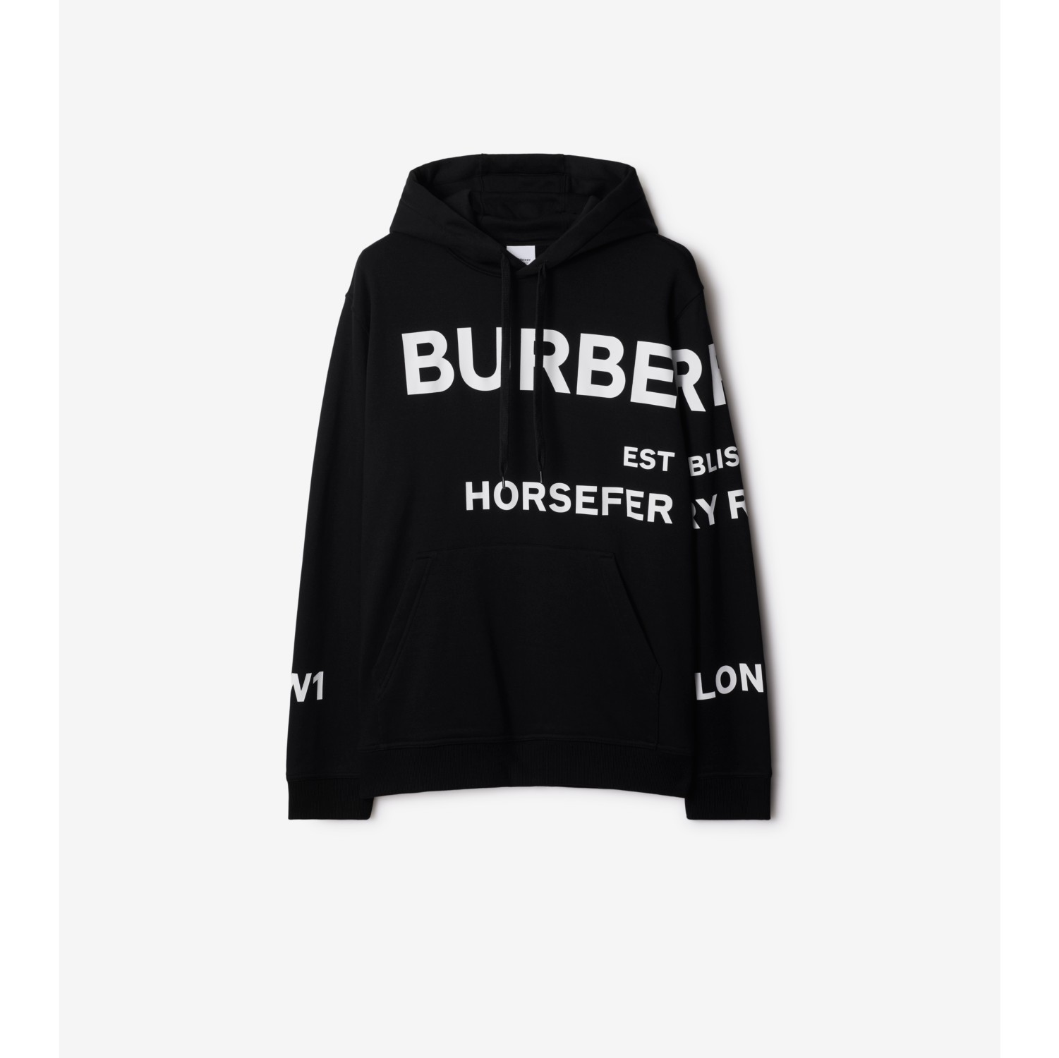 Horseferry Cotton Hoodie in Black - Men | Burberry® Official