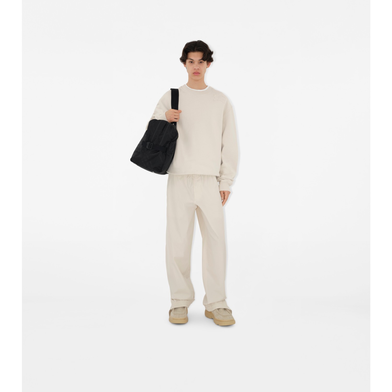 Check Jacquard Weekend Bag In Black Men Burberry® Official