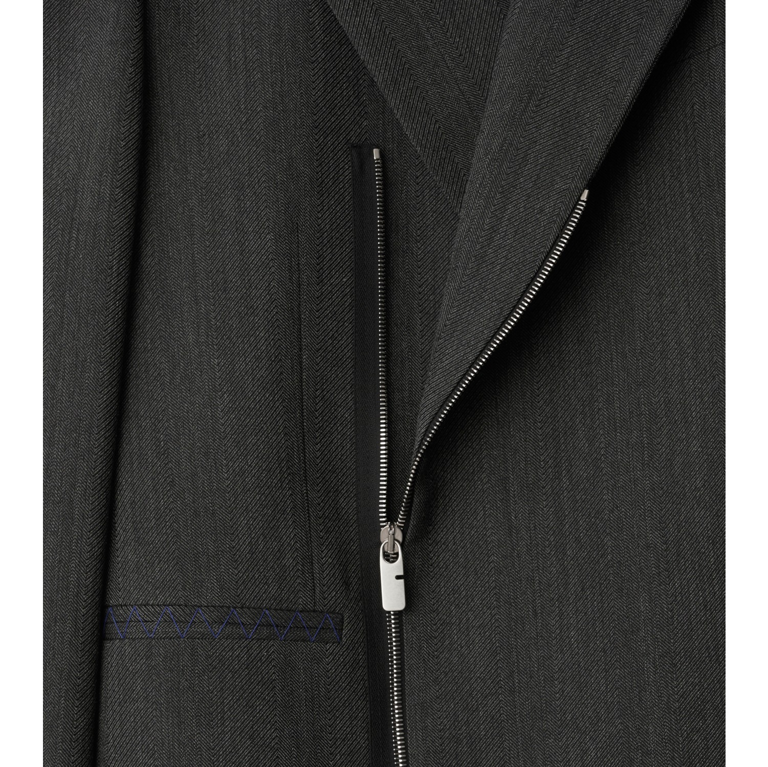Wool Zip Tailored Jacket in Grey black - Men | Burberry® Official