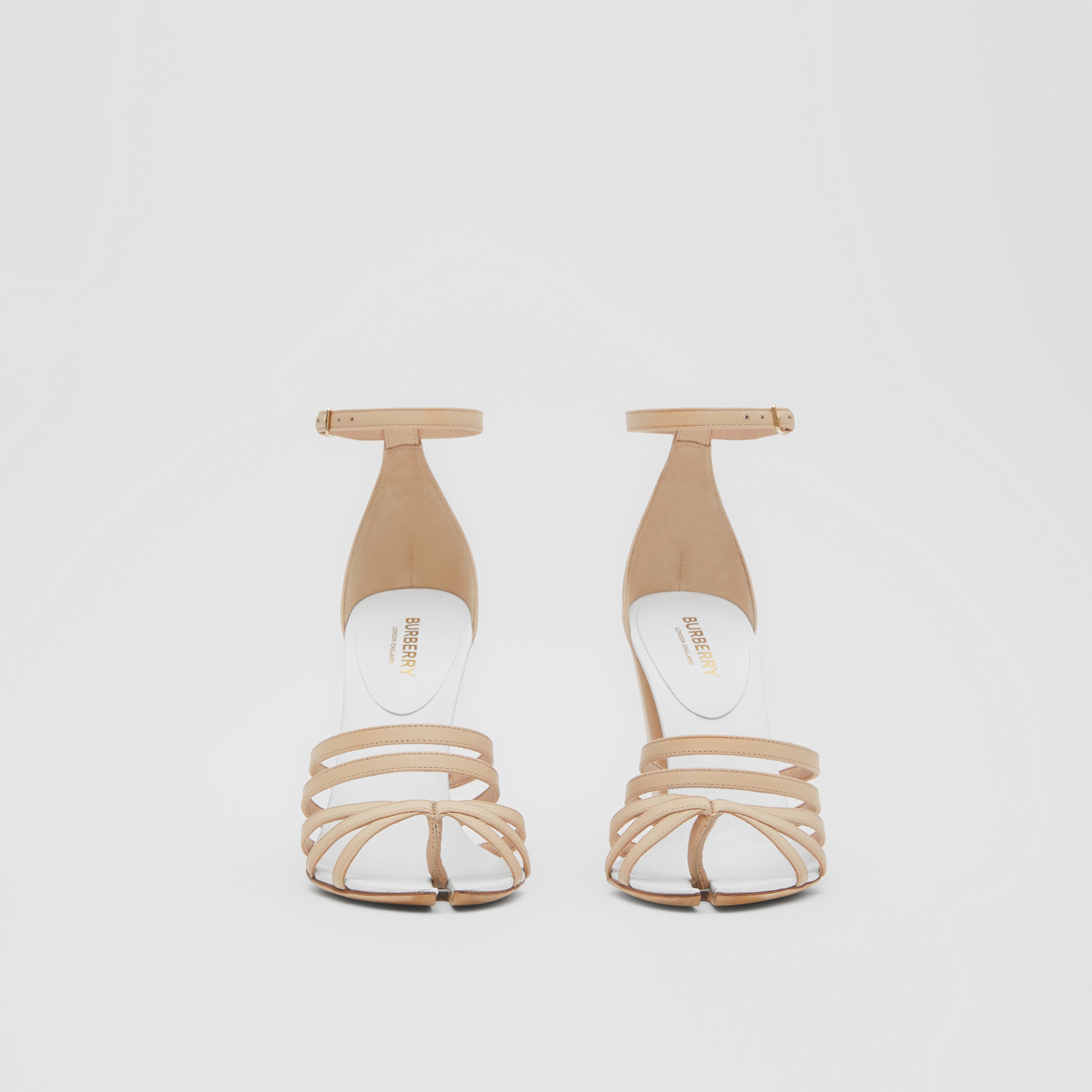 Split Toe Detail Leather Sandals In Soft Fawn Women Burberry United