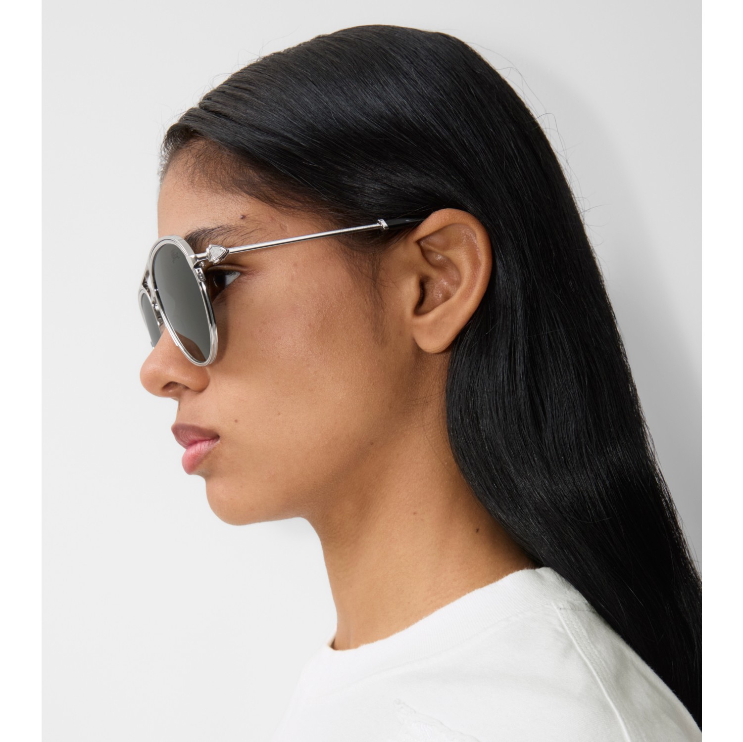 Shield Aviator Sunglasses in Silver | Burberry® Official