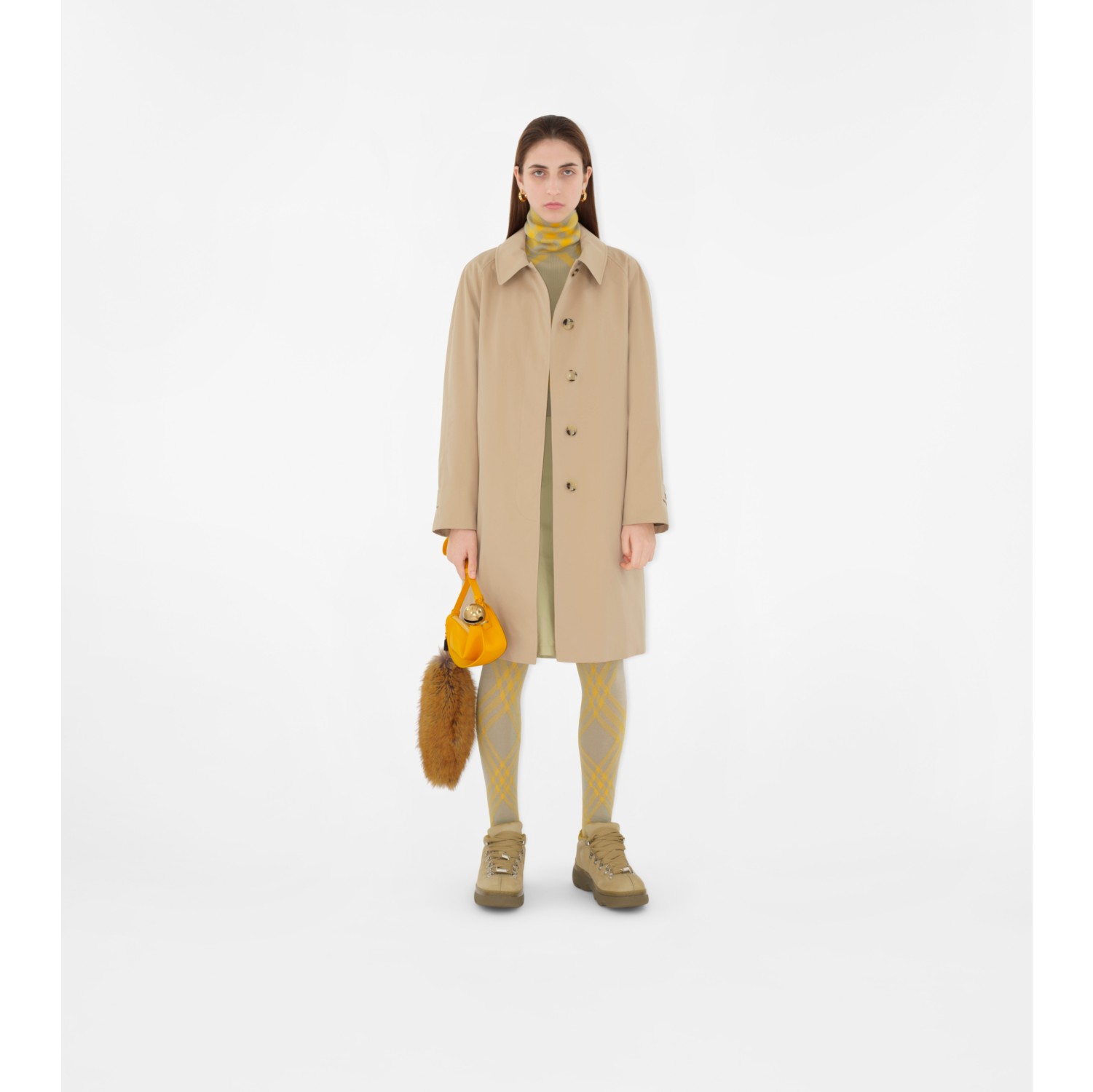 Mid-length Camden Heritage Car Coat in Honey - Women | Burberry® Official