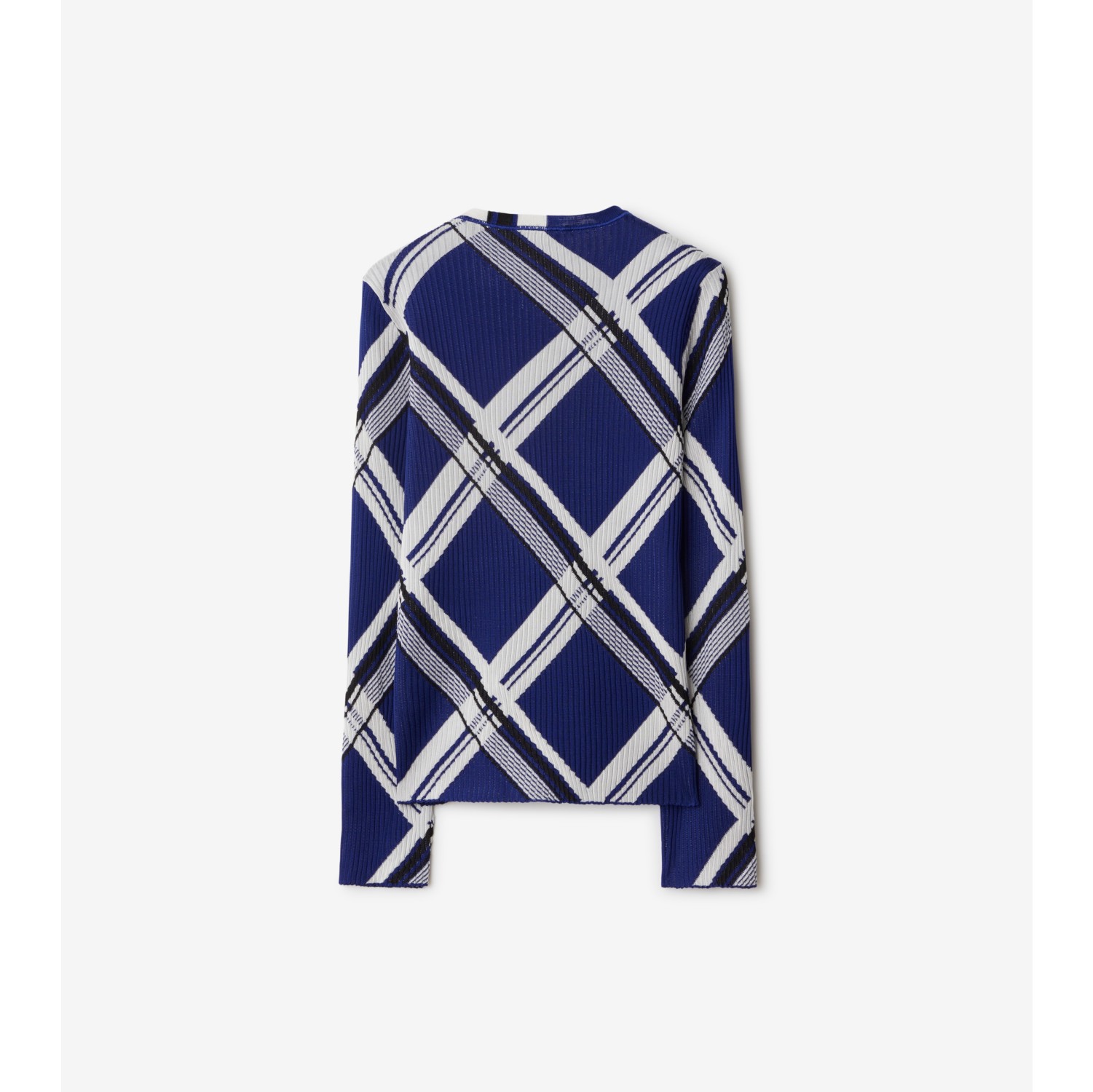 Check Silk Sweater in Knight - Women | Burberry® Official