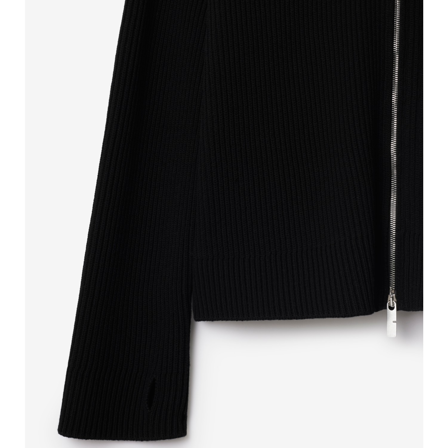 Wool Blend Zip Sweater in Black - Men | Burberry® Official