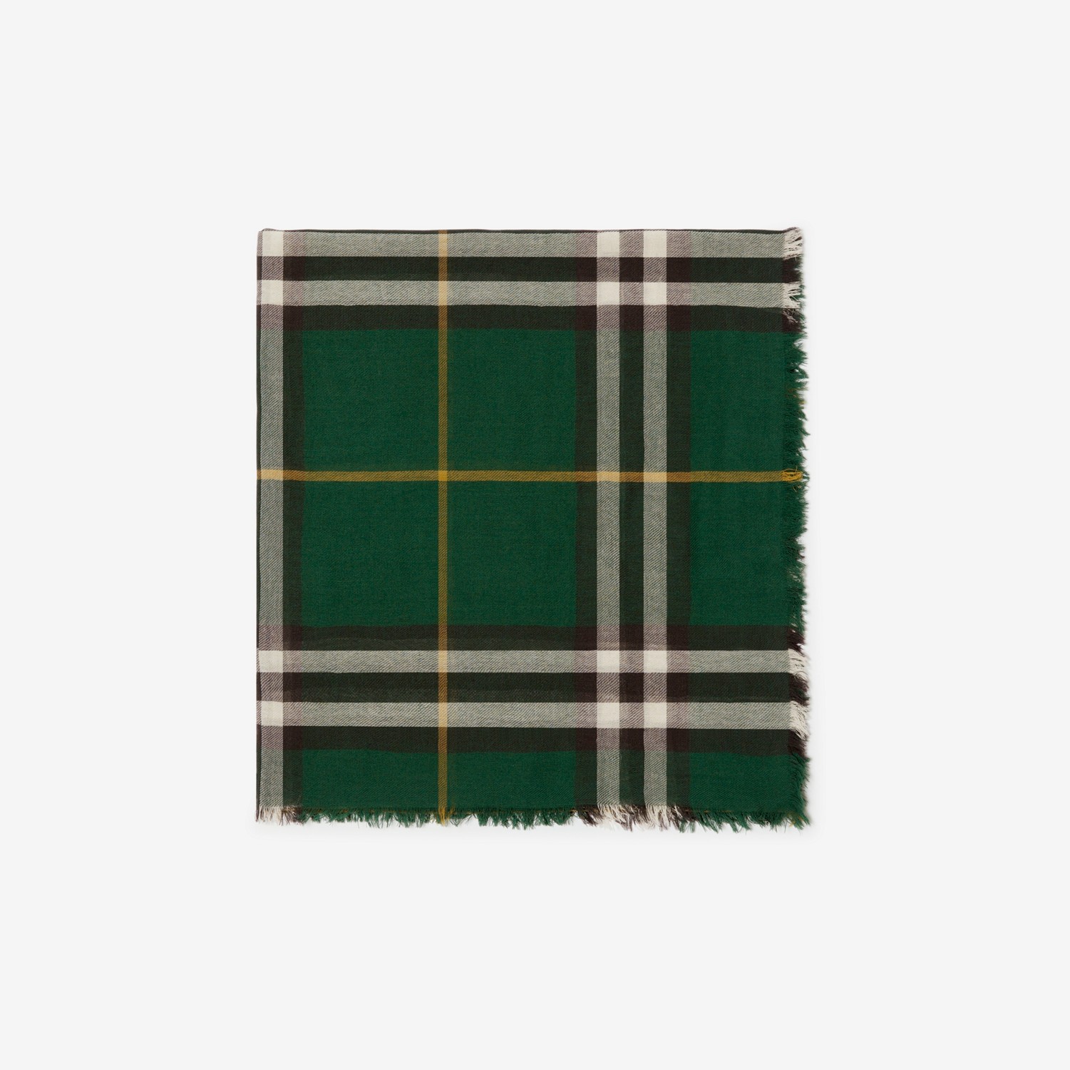 Wide Check Wool Scarf in Ivy | Burberry® Official Wide Check Wool Scarf in Ivy | Burberry® Official