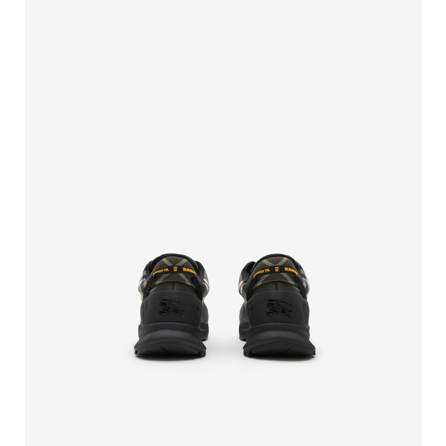 Check and Mesh Discover Sneakers in Thicket green - Men | Burberry ...