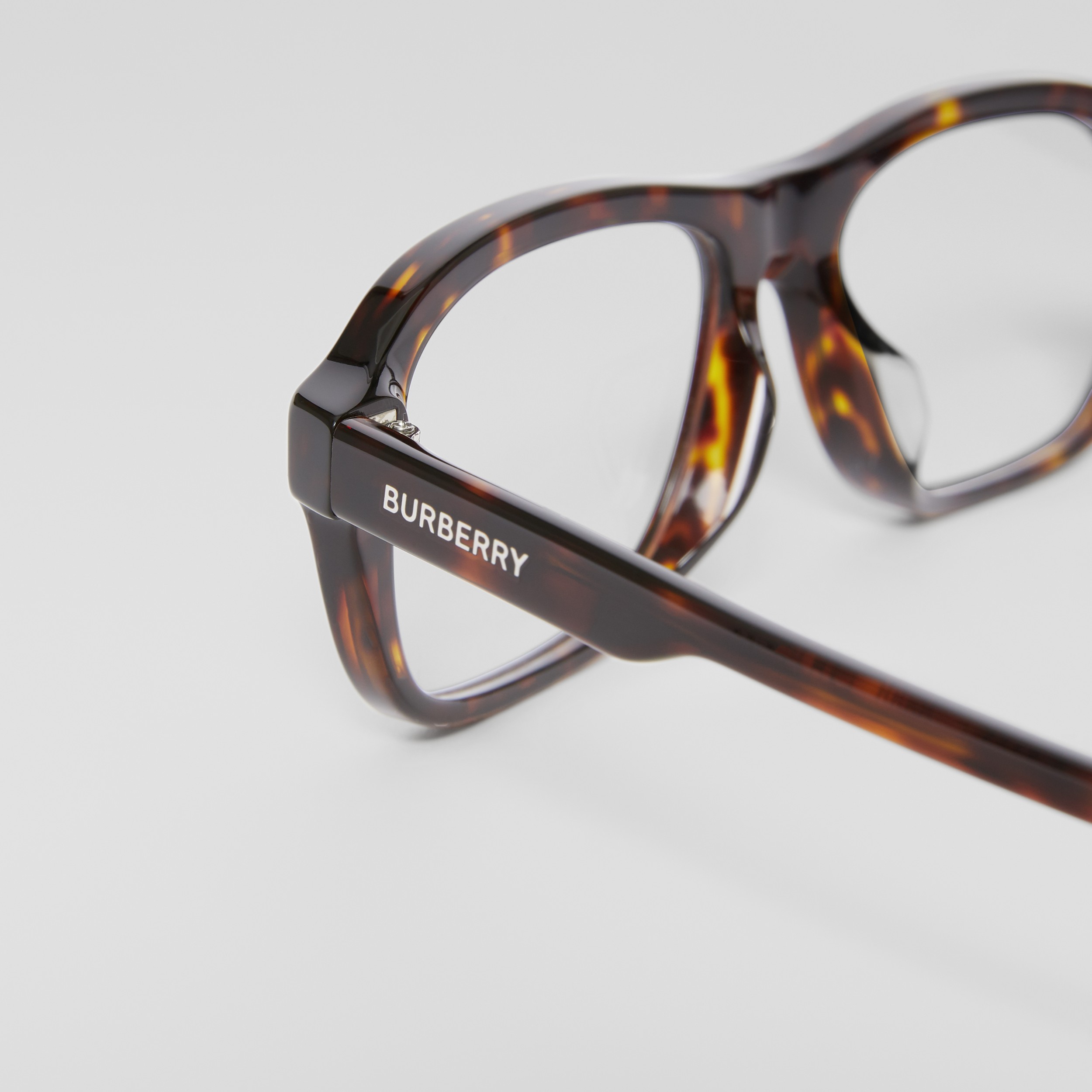 Rectangular Optical Frames In Tortoiseshell Men Burberry United States