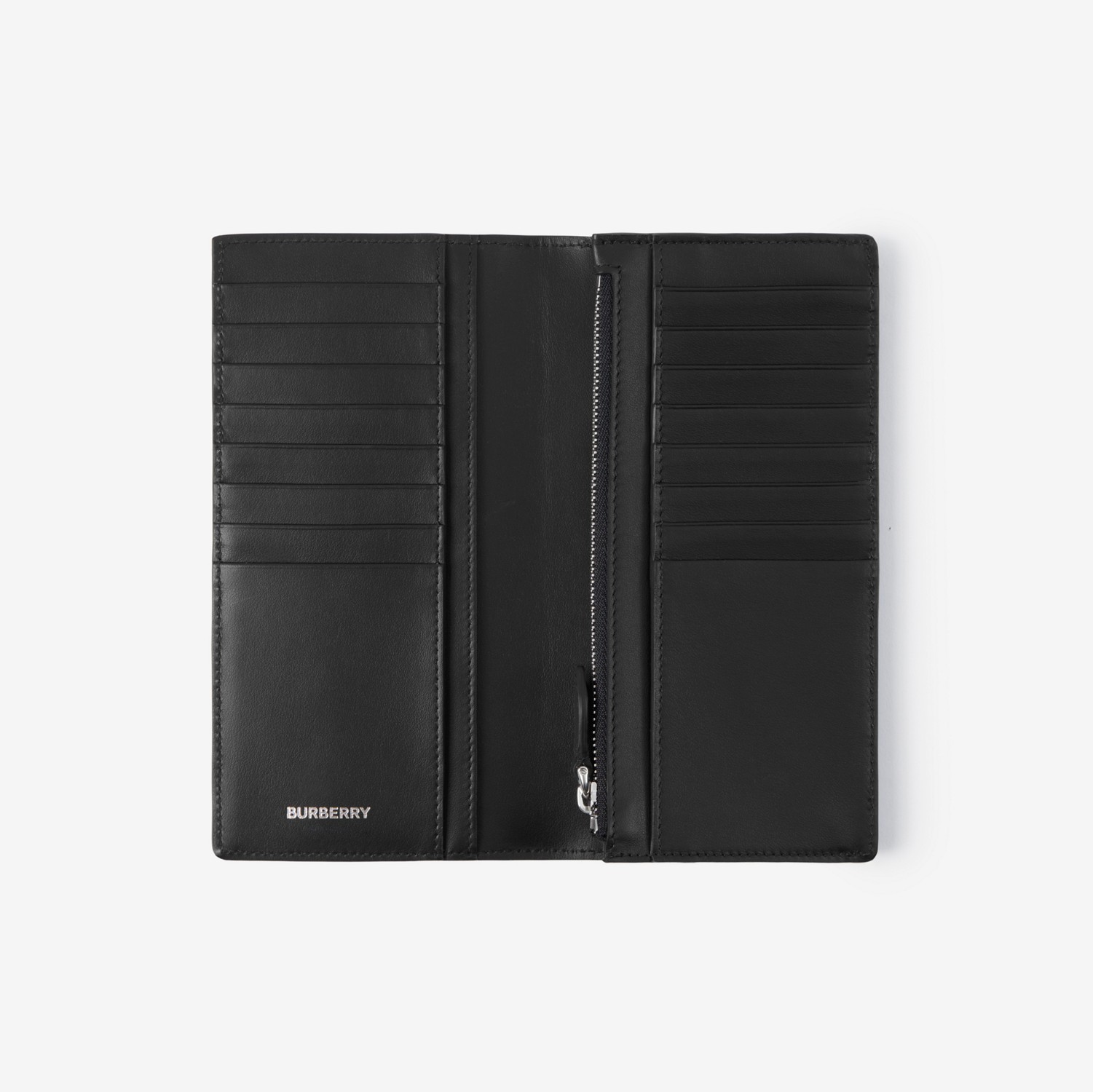 Check Continental Wallet in Navy - Men, Canvas | Burberry Check Continental Wallet in Navy - Men, Canvas | Burberry