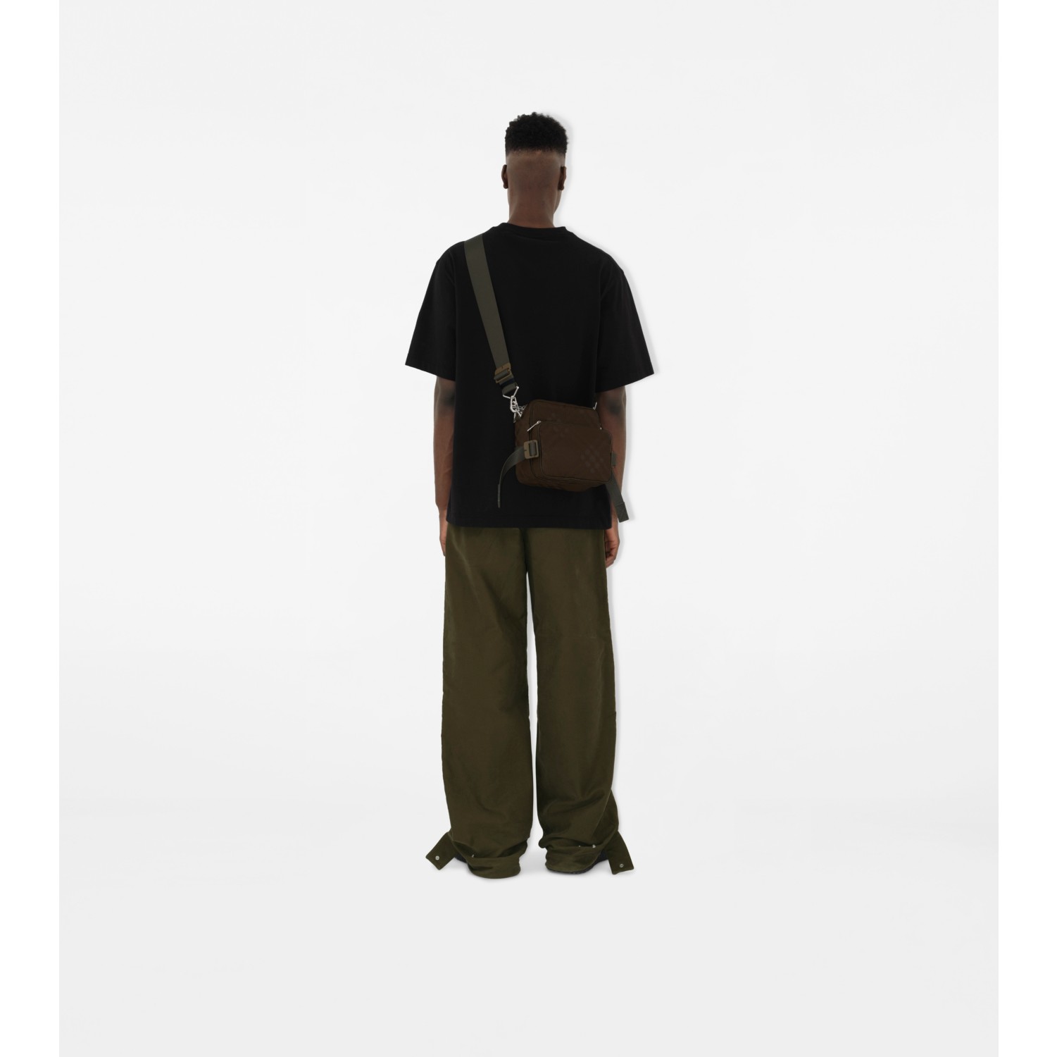 Check Jacquard Pocket Crossbody Bag in Military - Men | Burberry® Official