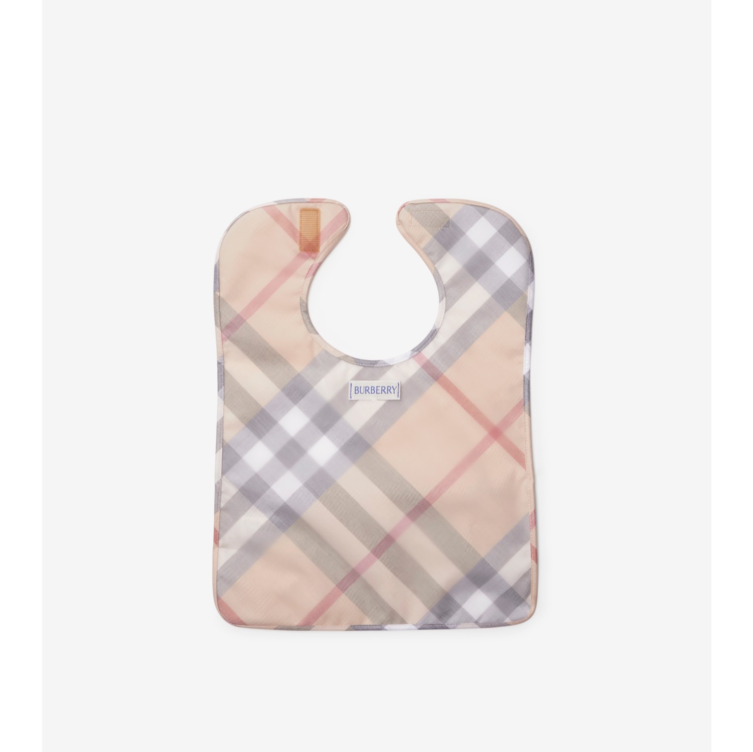 Check Cotton Bib in Pale stone - Children | Burberry® Official